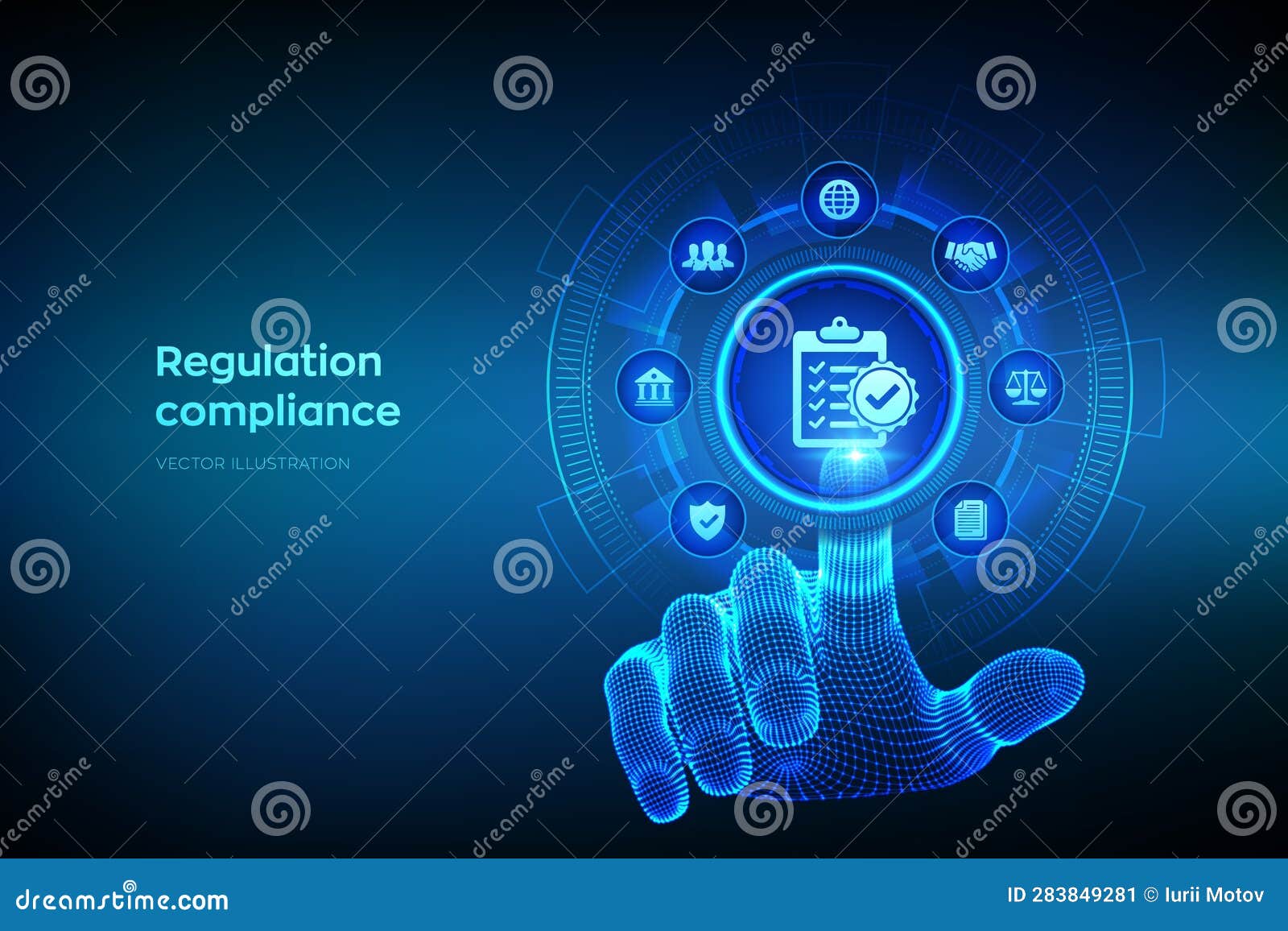 Regulation Compliance Financial Control Internet Technology Concept on ...