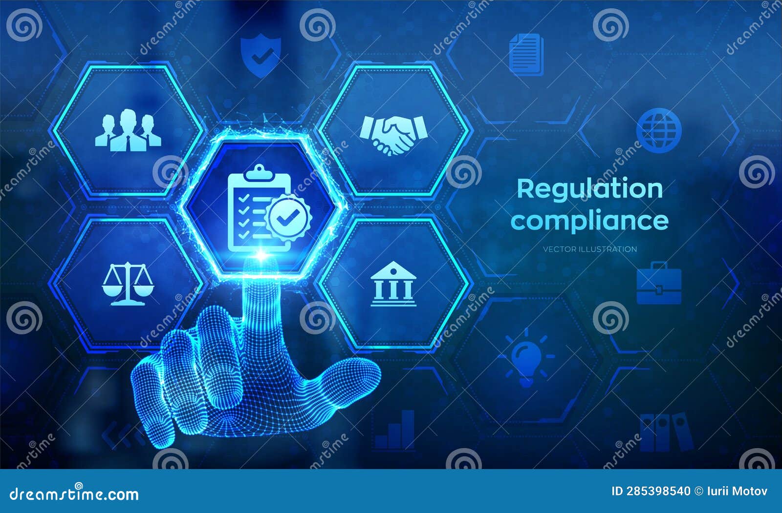 Regulation Compliance Financial Control Internet Technology Concept on ...