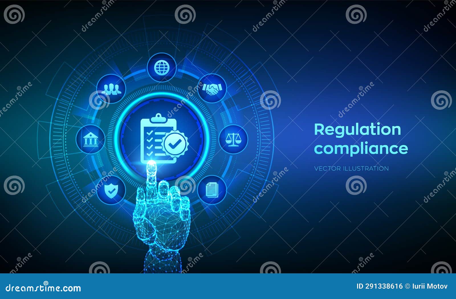 Regulation Compliance Financial Control Internet Technology Concept on ...