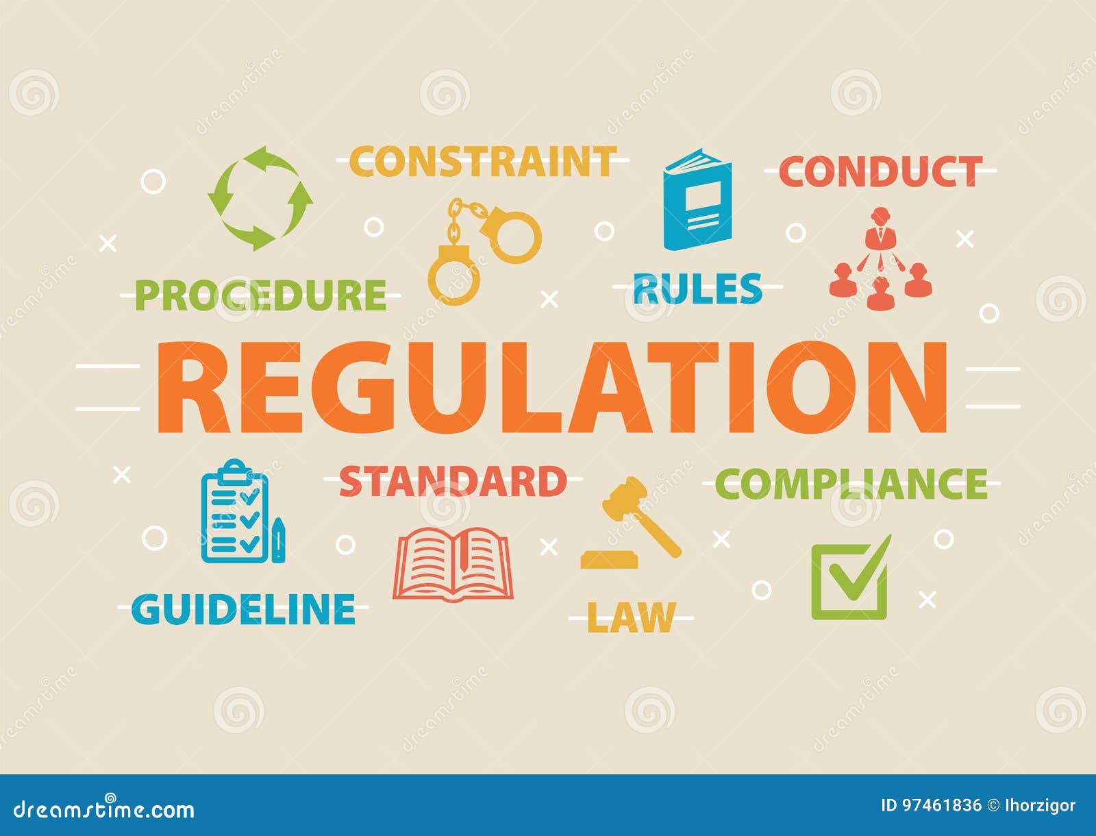REGULATION. Concept with Icons. Stock Vector - Illustration of office ...
