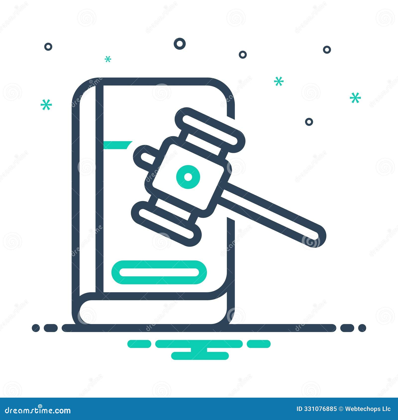 Mix Icon for Law, Hammer and Legal Stock Illustration - Illustration of ...