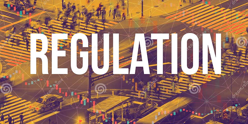 Regulation Theme with a Busy Intersection Stock Photo - Image of night ...