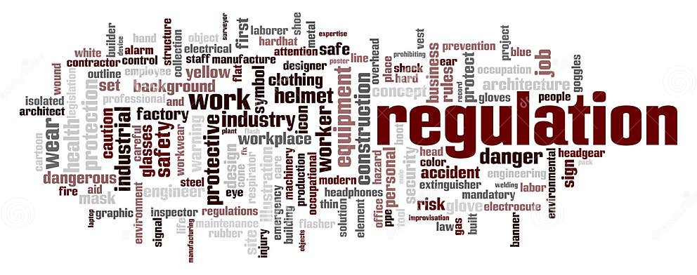 Regulation word cloud stock illustration. Illustration of cloud - 129138155