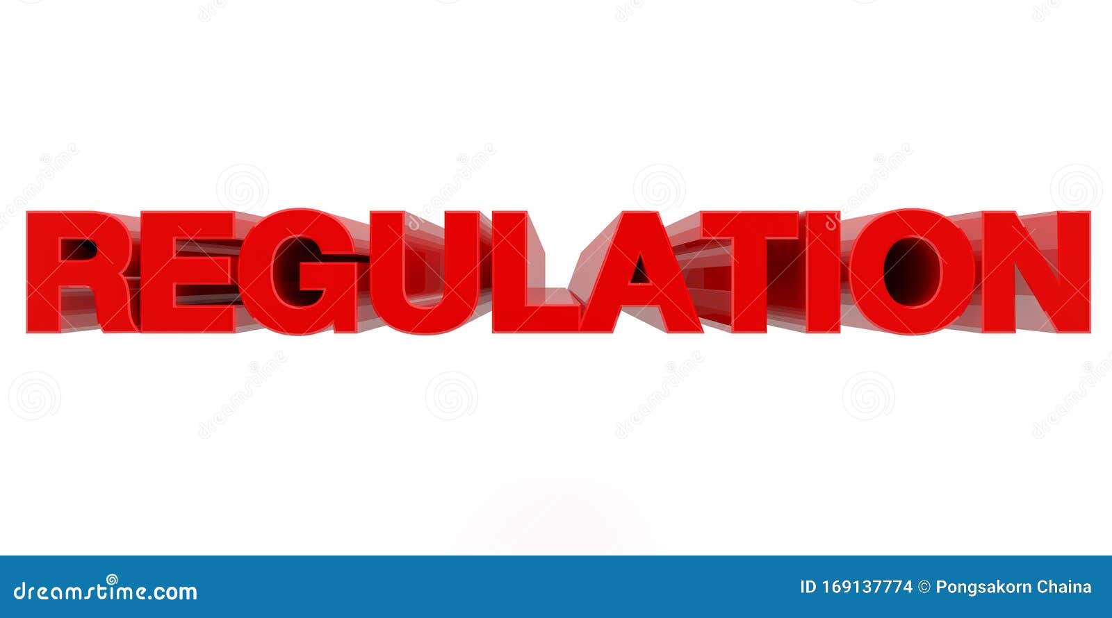 REGULATION Word on White Background 3d Rendering Stock Illustration ...