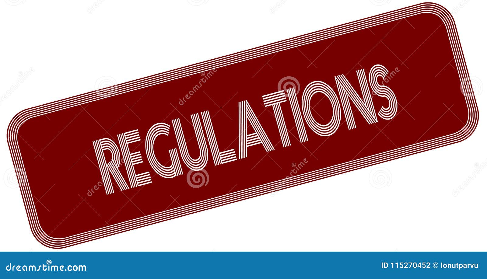 REGULATIONS on red label. stock illustration. Illustration of sticker ...
