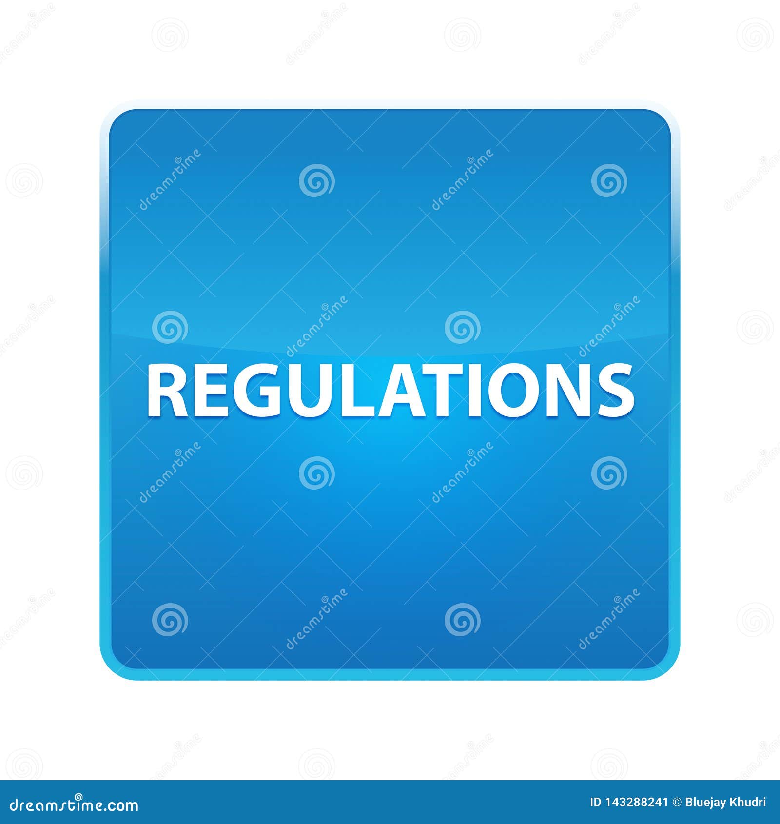 Regulations Shiny Blue Square Button Stock Illustration - Illustration ...