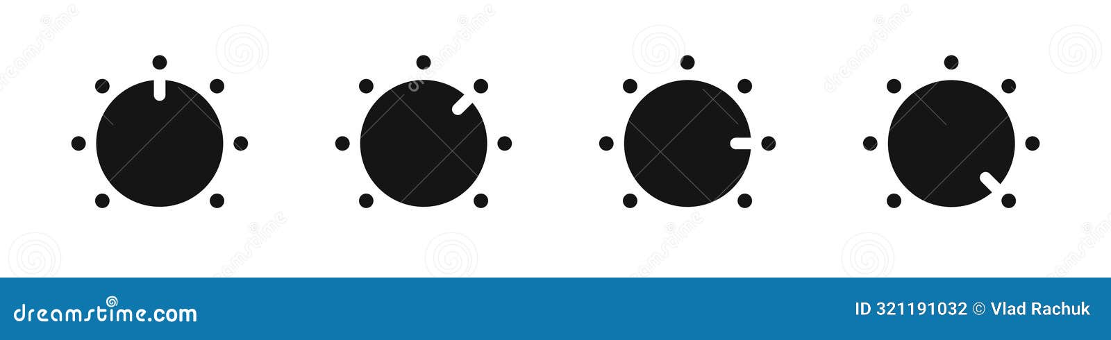 Regulator Icon. Regulator Flat Vector Set. Volume Knob. Control Knob ...