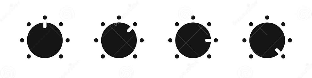 Regulator Icon. Regulator Flat Vector Set. Volume Knob. Control Knob ...