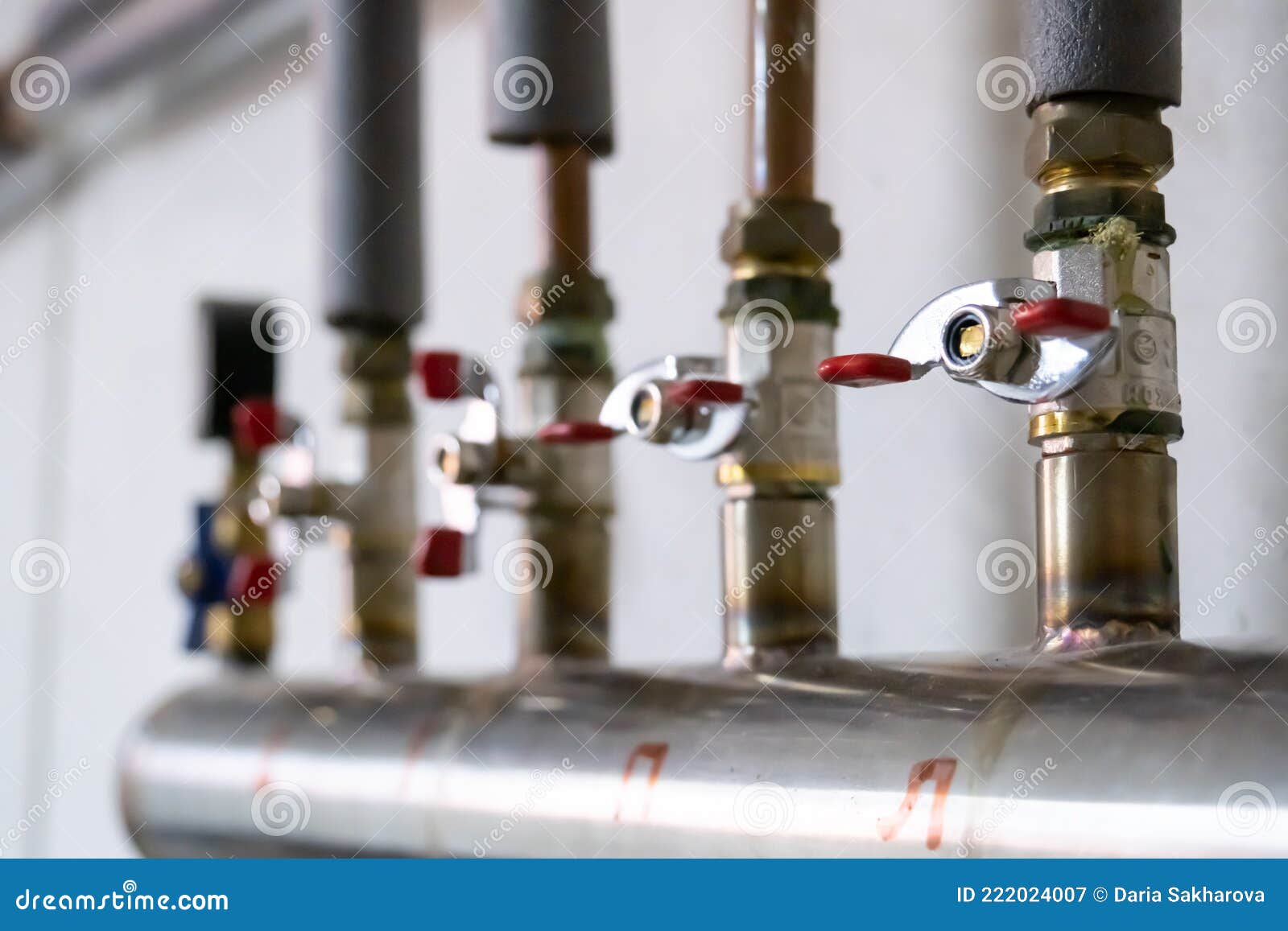 Regulator on Pipes. Switch, Water Switch. a Handle that Blocks the ...