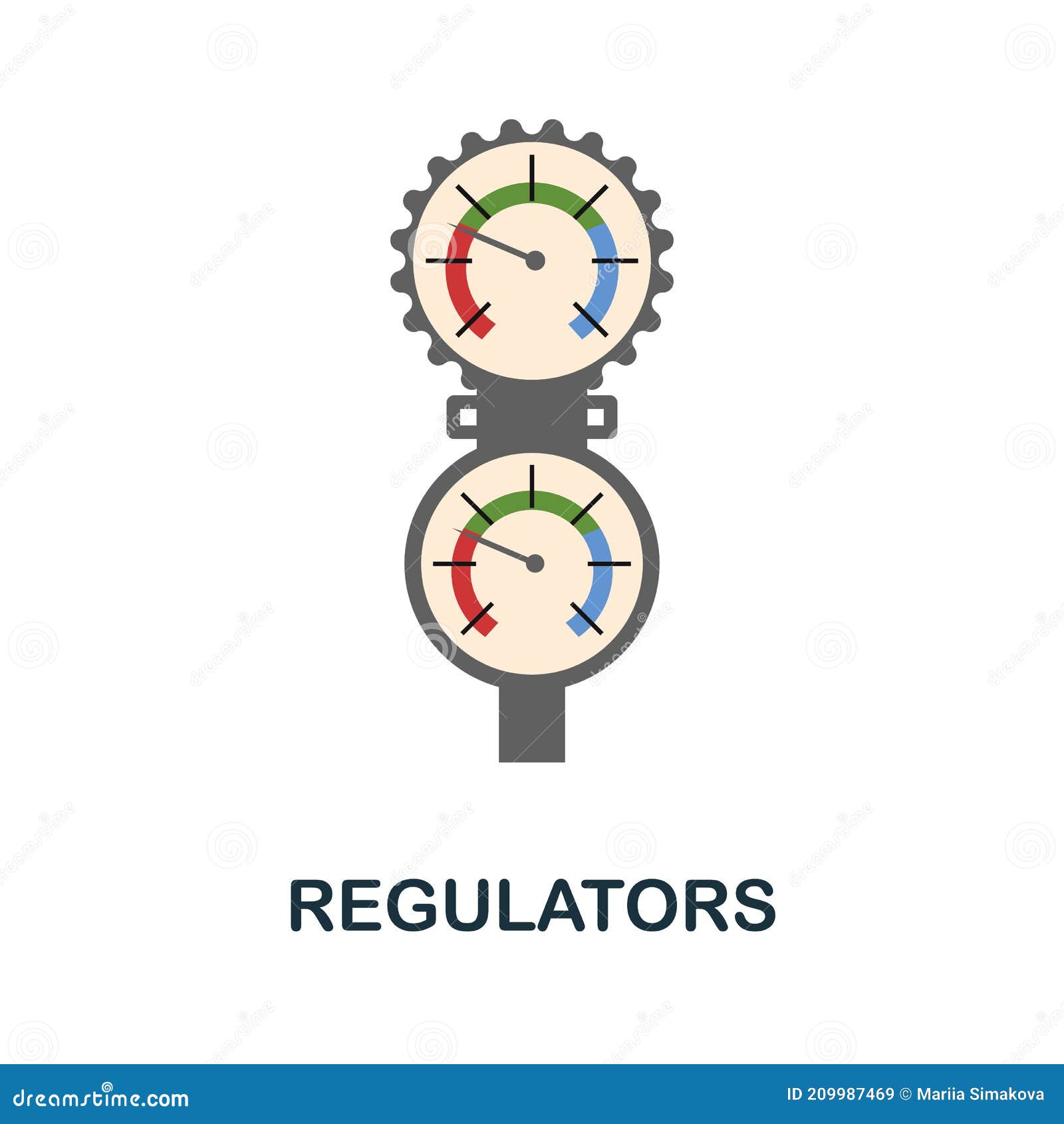 Regulators Flat Icon. Color Simple Element from Diving Collection ...