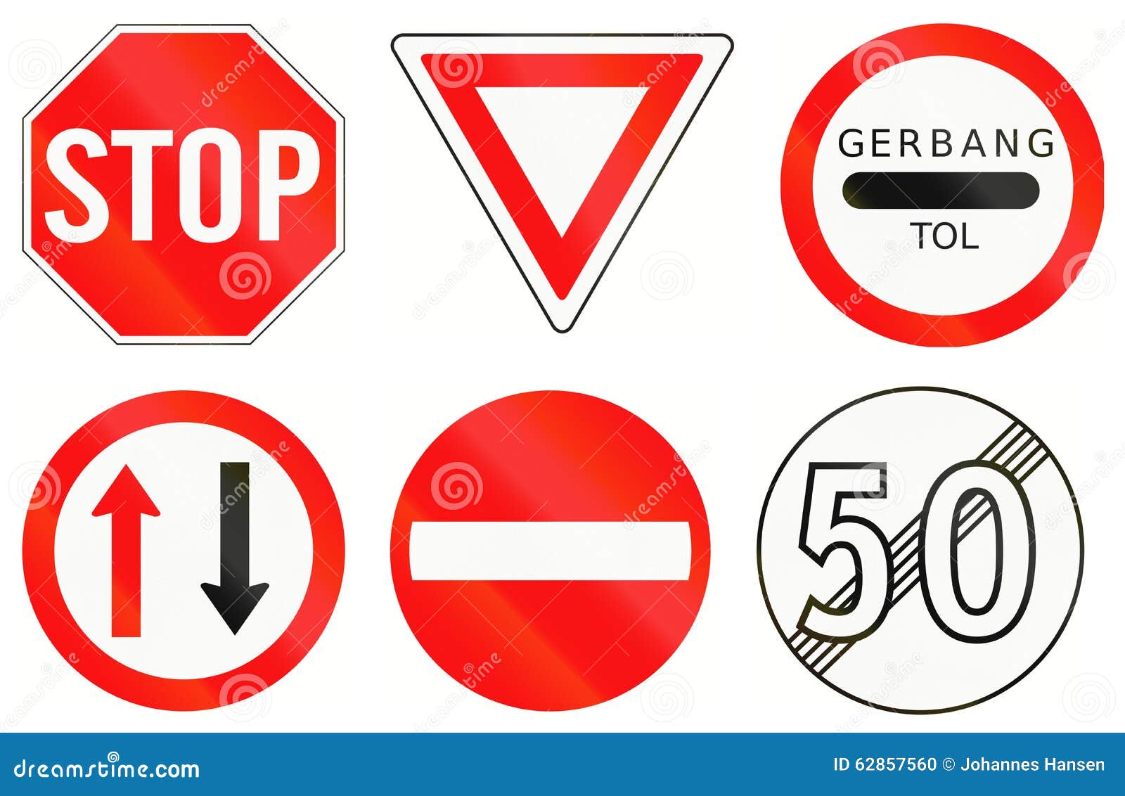 Regulatory Road Signs in Indonesia Stock Illustration - Illustration of ...