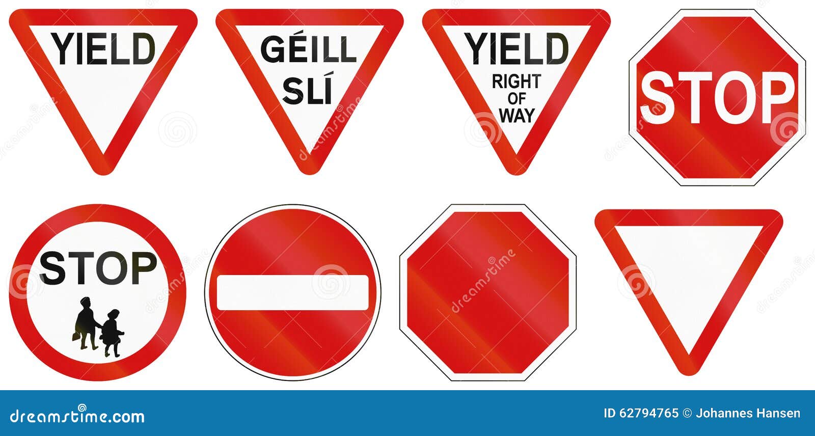 Regulatory Road Signs in Ireland Stock Illustration - Illustration of ...