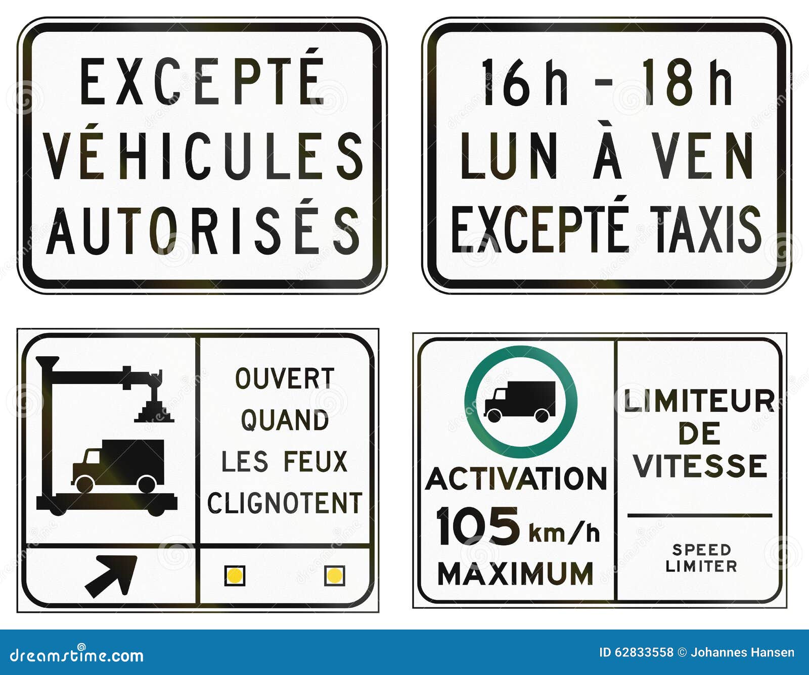 Regulatory Road Signs in Quebec - Canada Stock Illustration ...