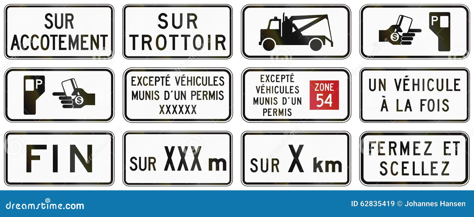 Regulatory Road Signs in Quebec - Canada Stock Illustration ...