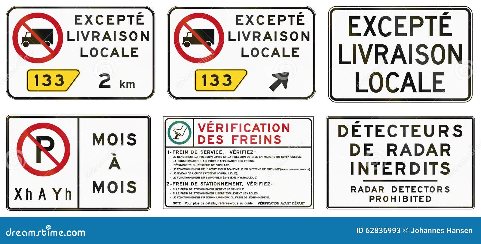 Regulatory Road Signs in Quebec - Canada Stock Illustration ...