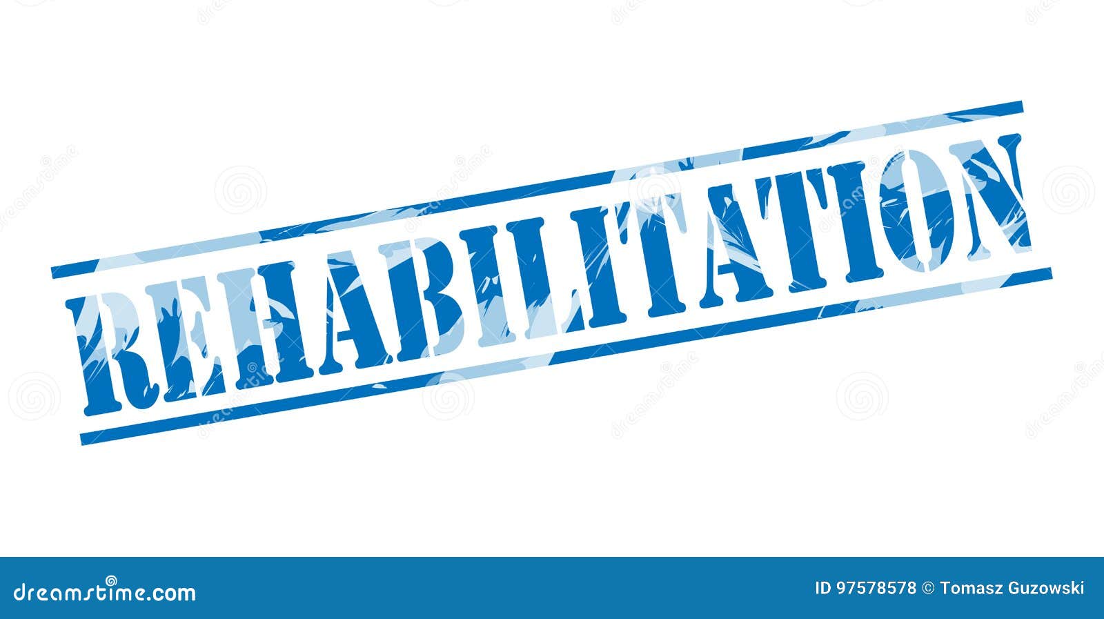 Rehabilitation blue stamp stock illustration. Illustration of ...