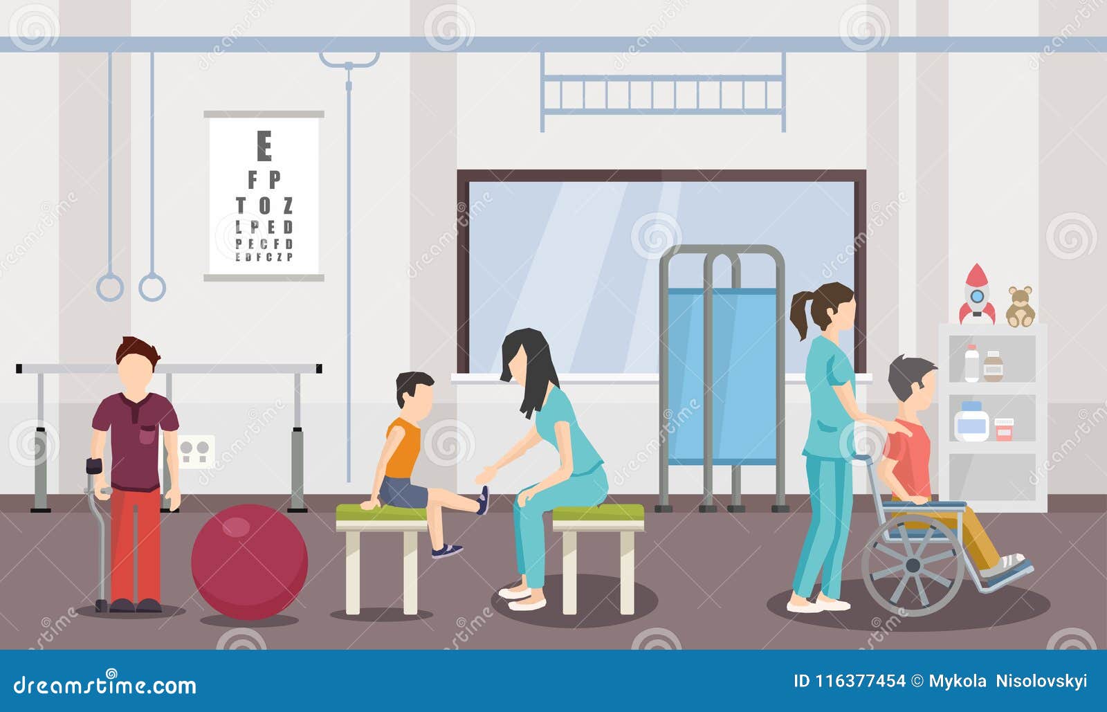 Rehabilitation Center of Kids. Vector Image Stock Vector - Illustration ...
