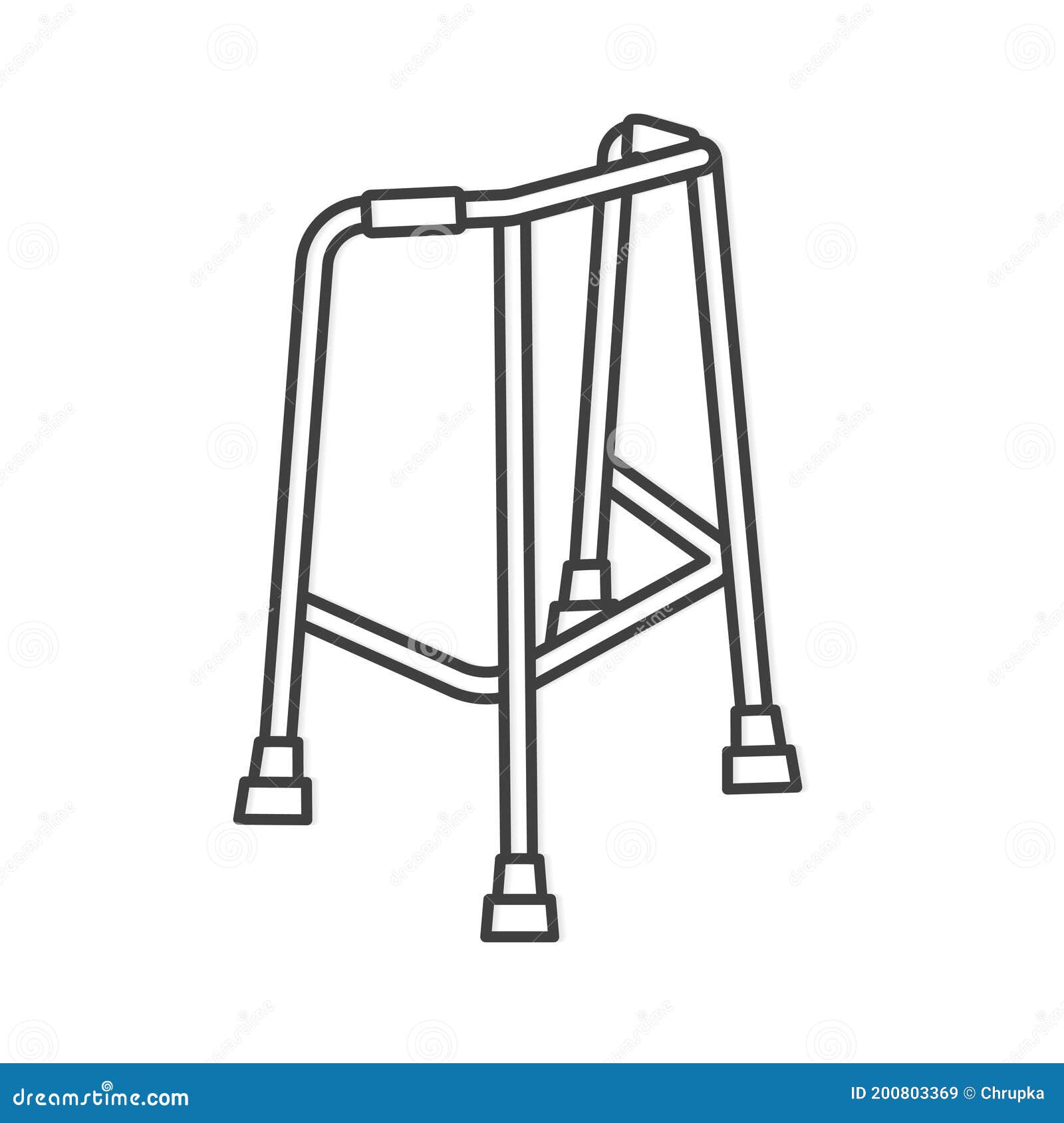 Rehabilitation Frame Indoor, Walker Rollator Icon Icon Stock Vector ...