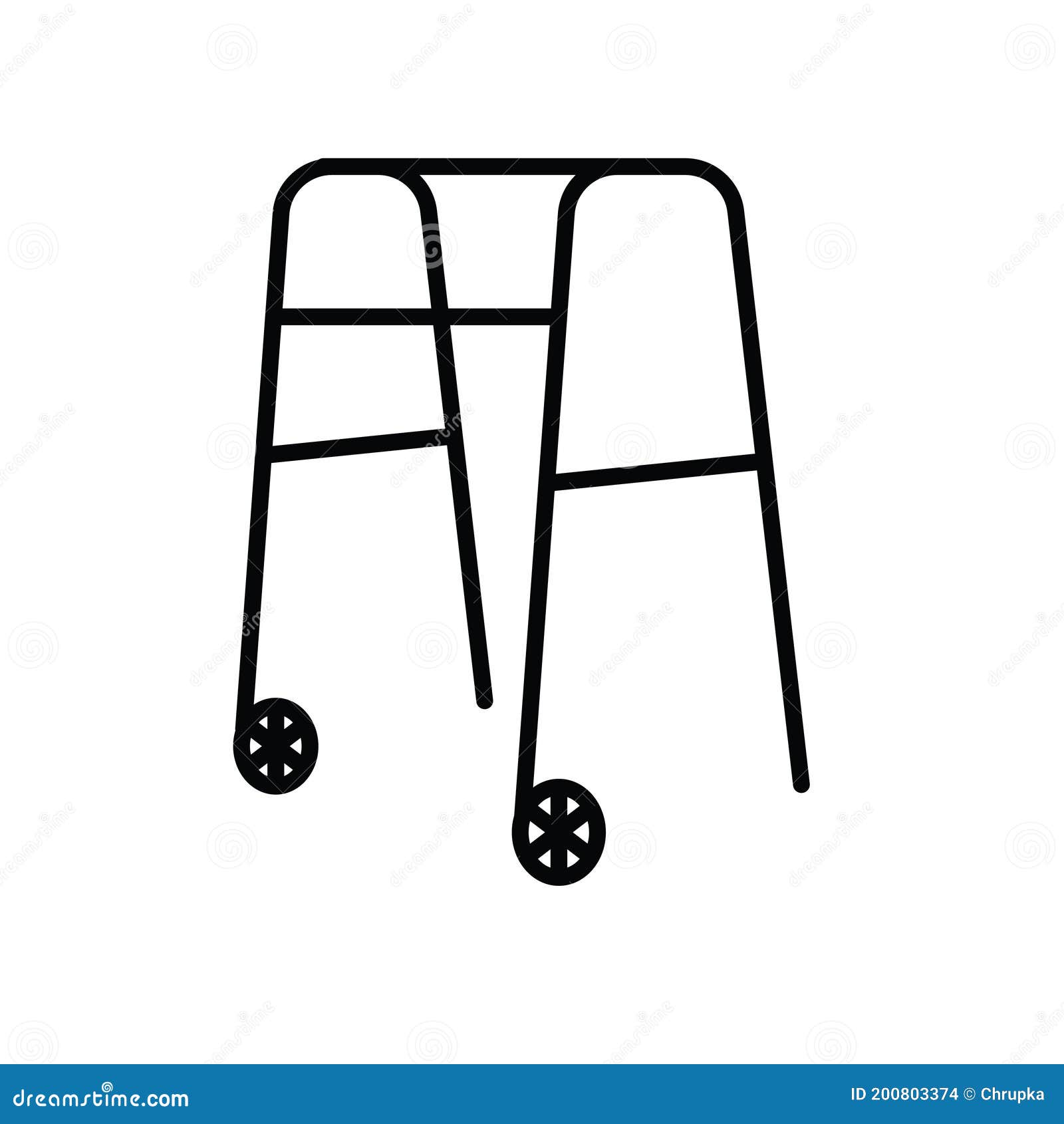 Rehabilitation Frame Indoor, Walker Rollator Icon Icon Stock Vector ...