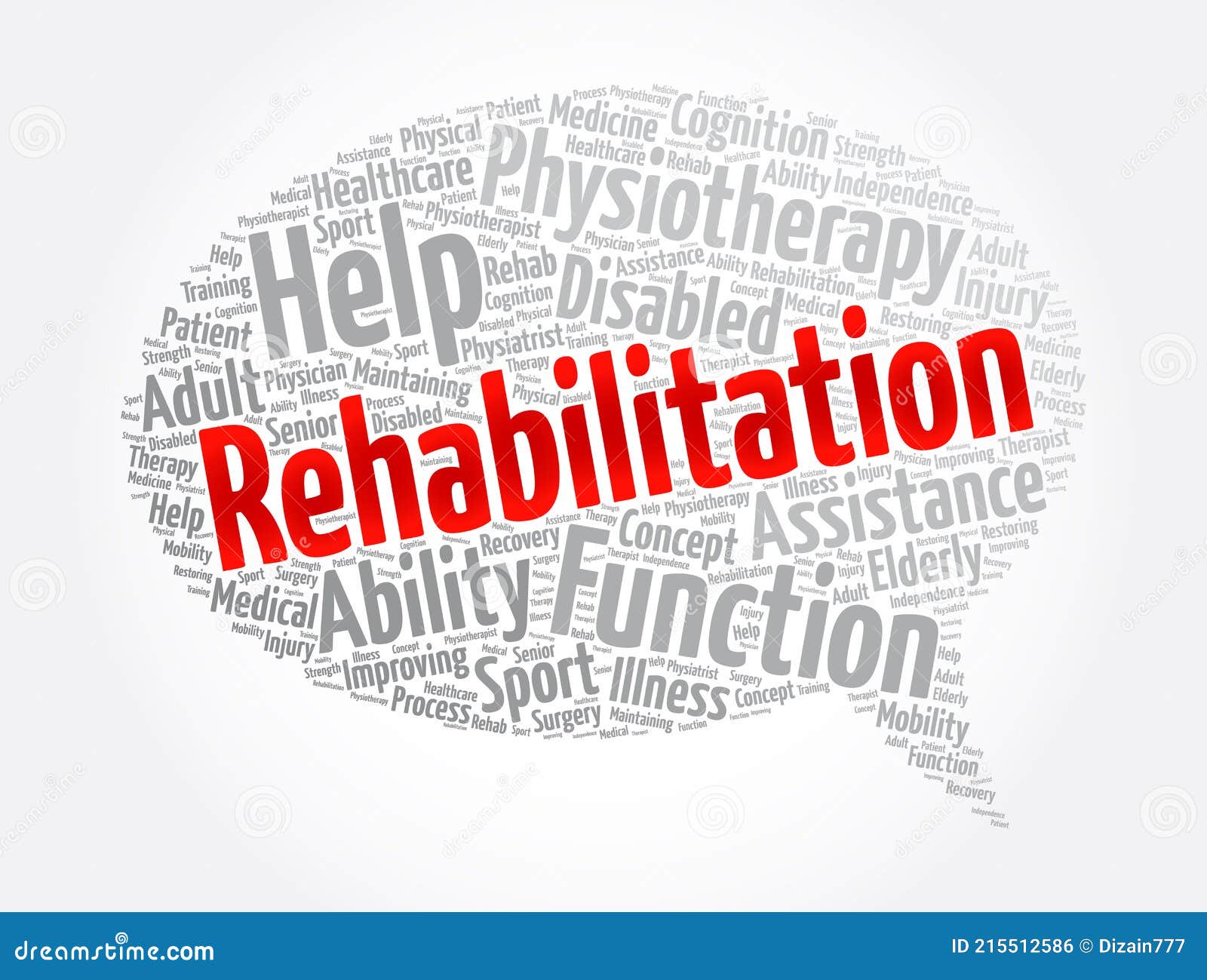 Rehabilitation Message Bubble Word Cloud Collage, Concept Background ...
