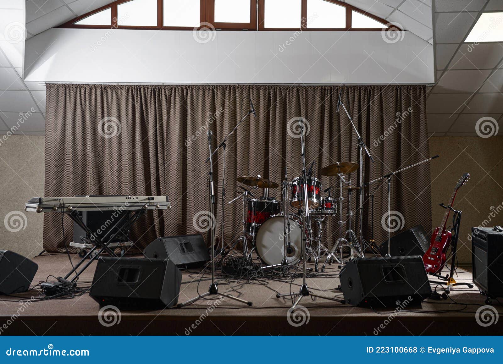 The Rehearsal Base. Stage and Musical Instruments Editorial Stock Photo ...