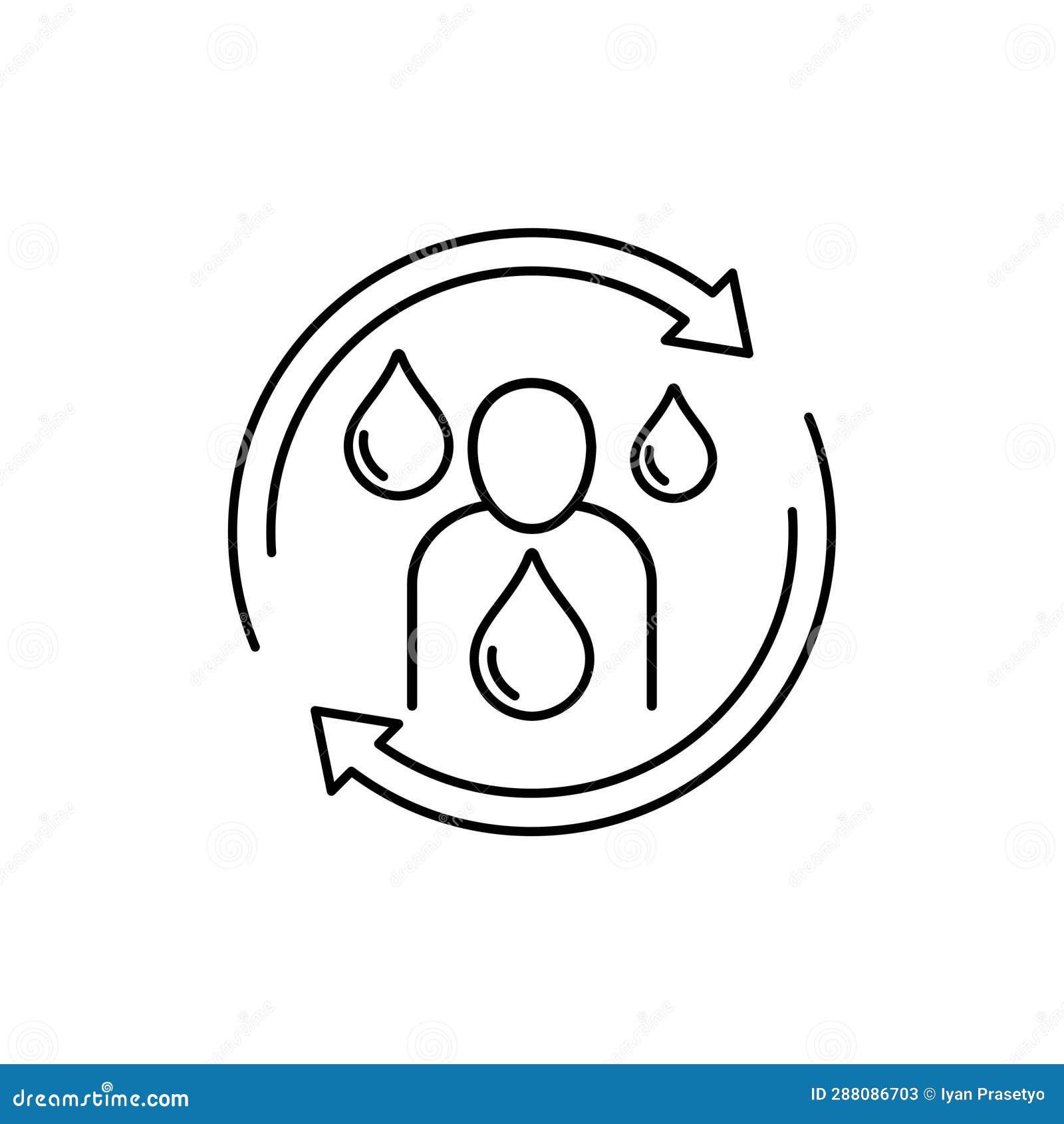 Rehydrate Line Icon on White Stock Vector - Illustration of level ...