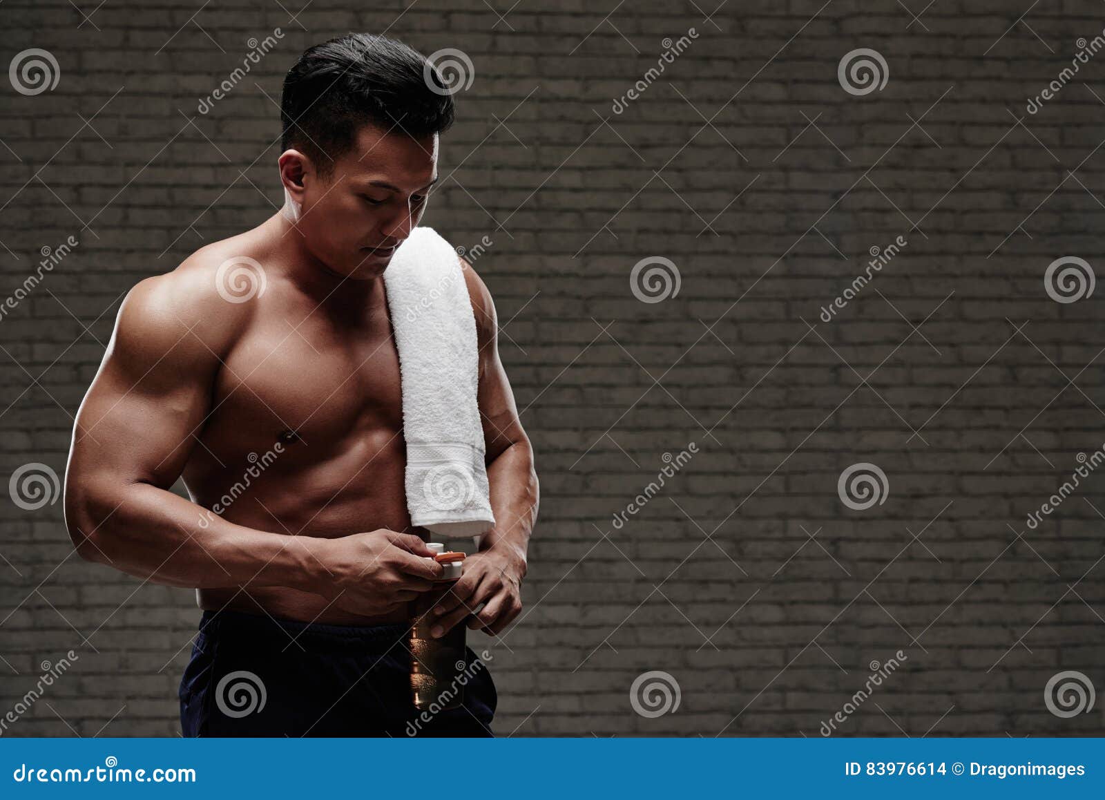 Rehydrating stock photo. Image of male, athlete, strength - 83976614
