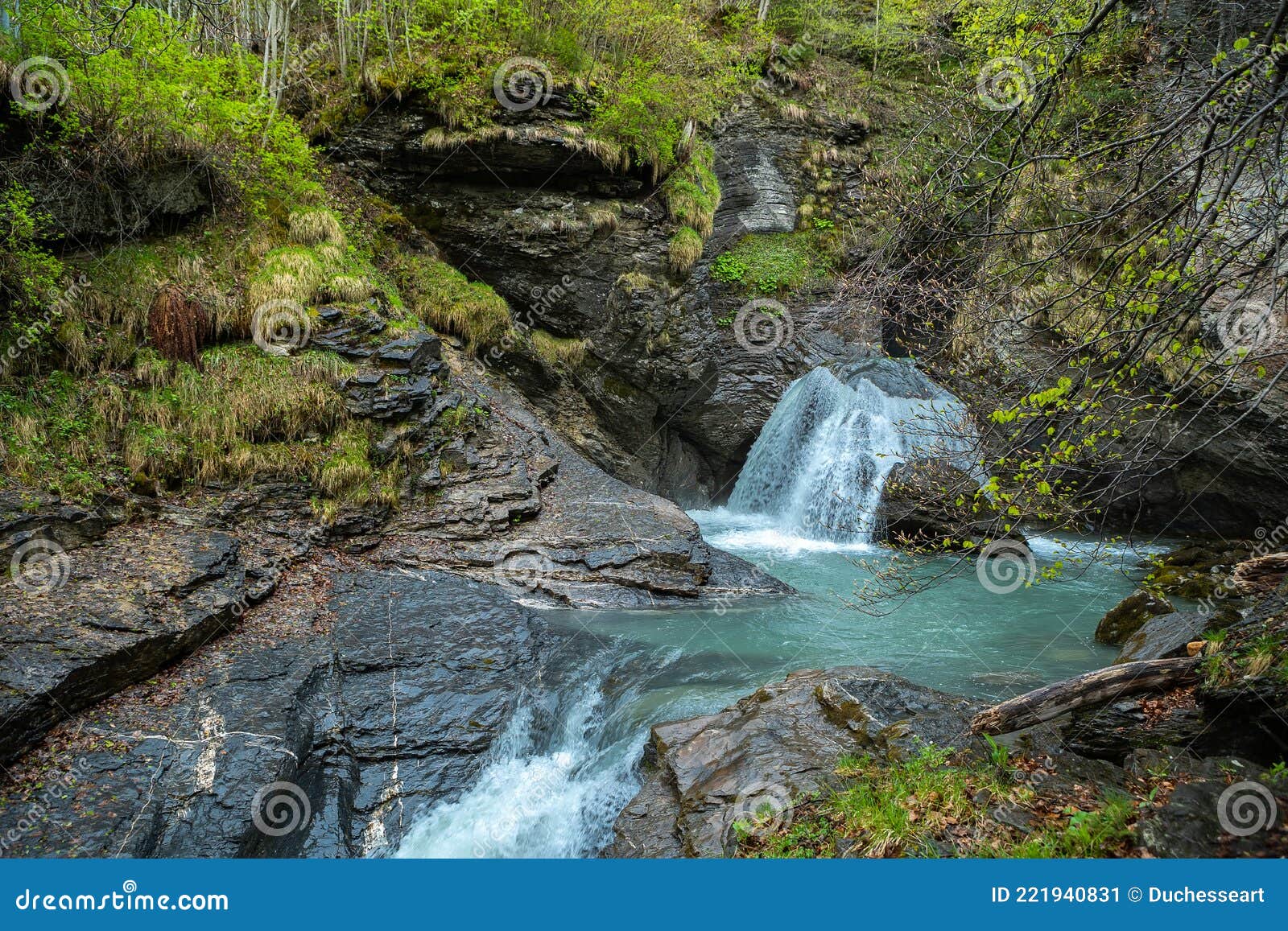 Reichenbach Waterfall. Upper Part of the Reichenbach Falls Stock Image ...