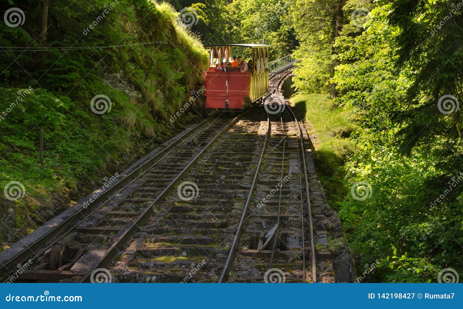 Reichenbachfall Funicular Reichenbachfall-Bahn from Willigen, Near ...
