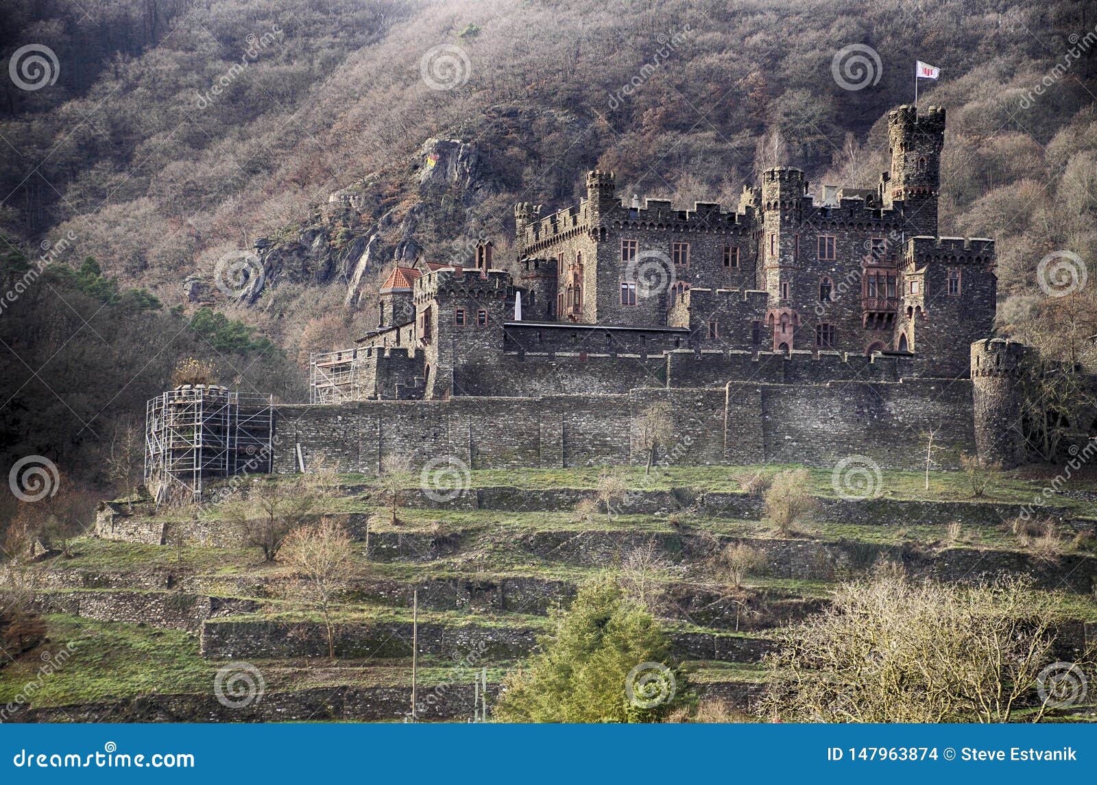 Reichenstein Castle on the Rhine Stock Photo - Image of germany, fort ...