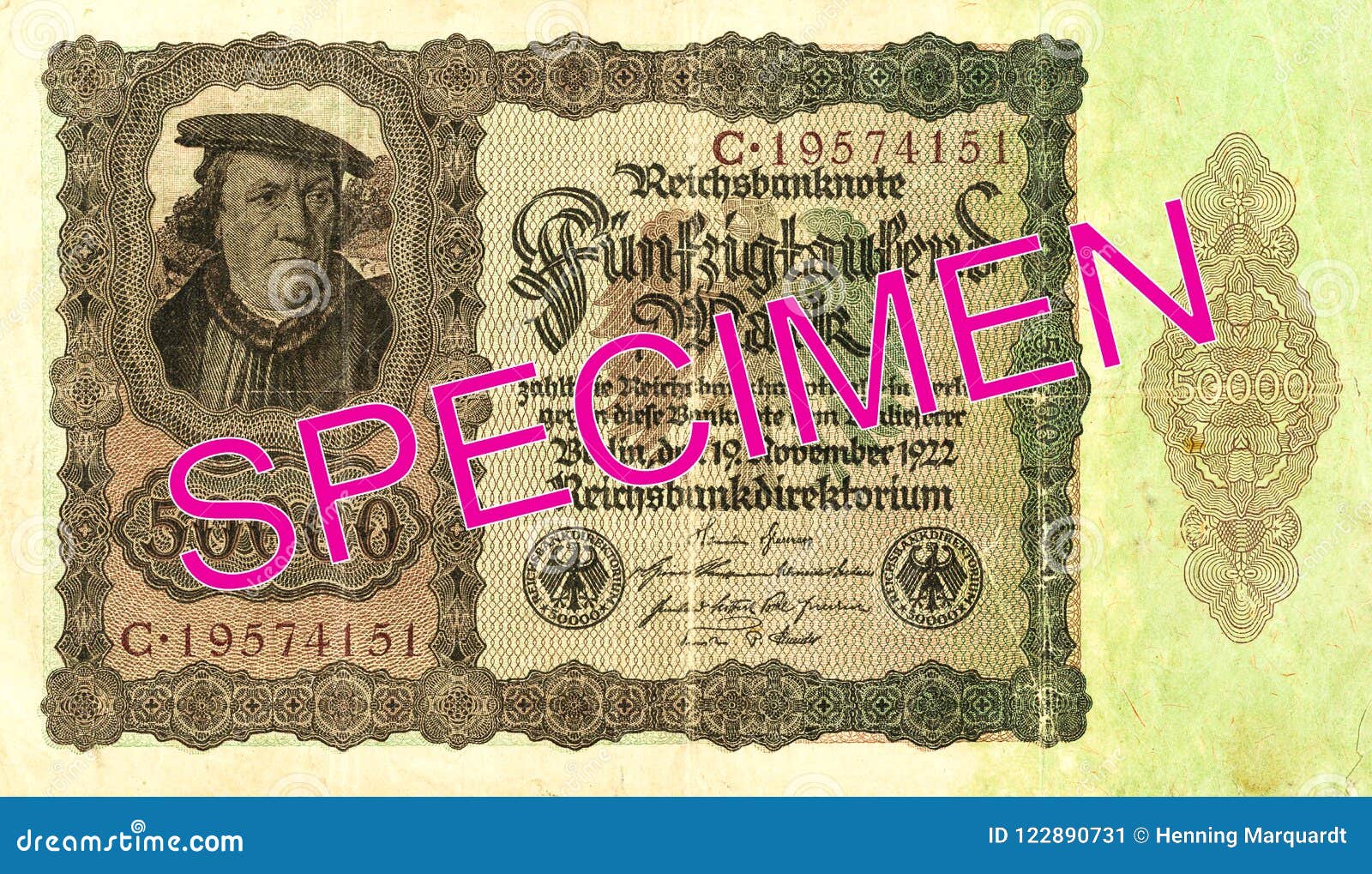 100 Reichsmark Bank Note 1910 Obverse Royalty-Free Stock Photography ...