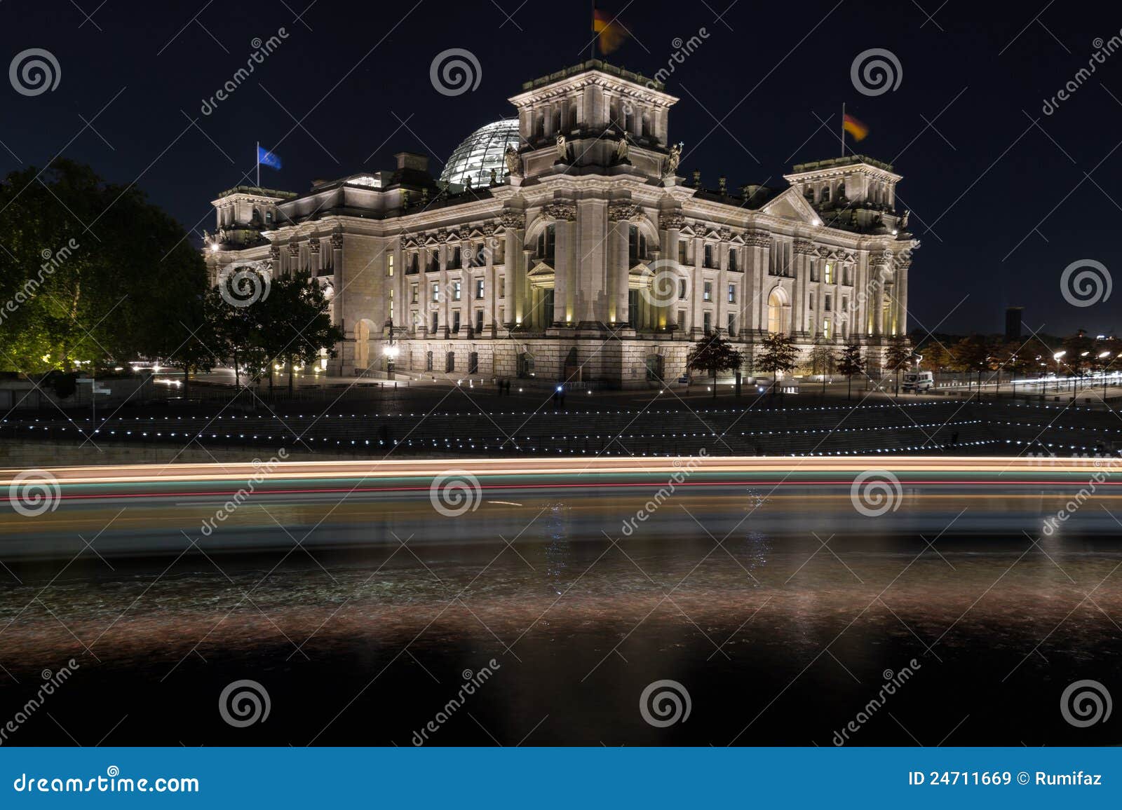 Reichstag in Berlin at Night Stock Image - Image of light, parliament ...
