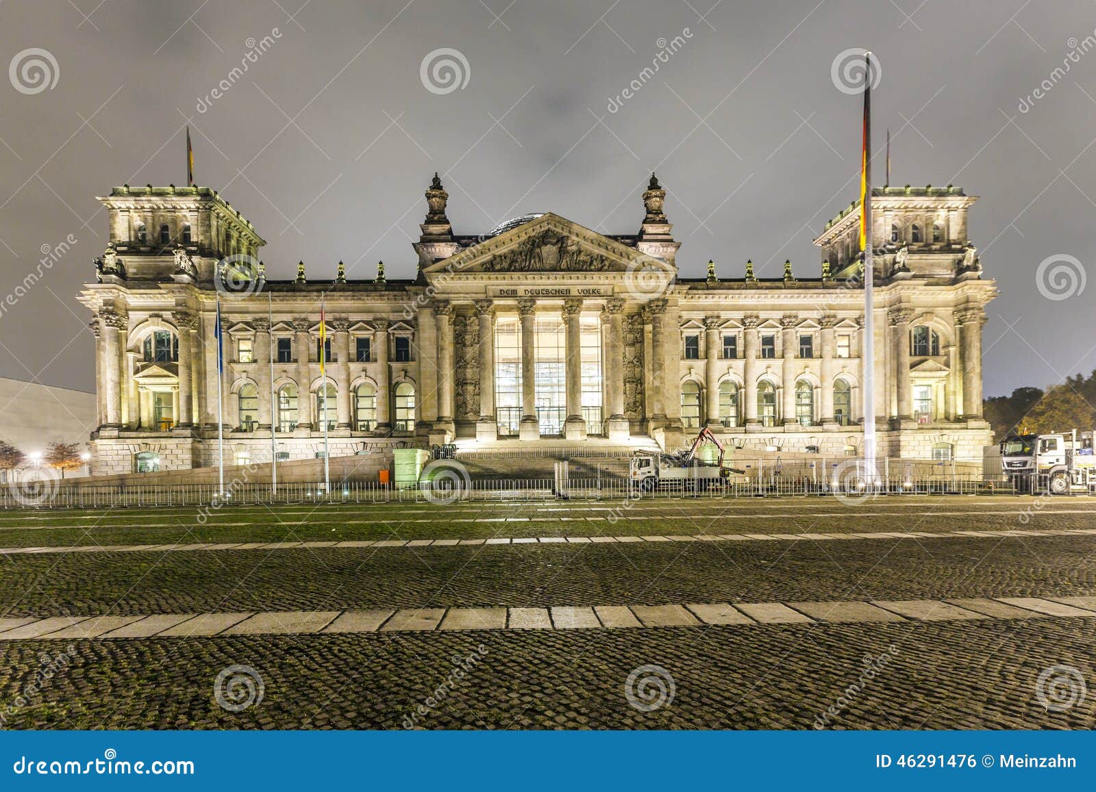 Reichstag or Bundestag Building in Berlin, Germany, at Night Stock ...