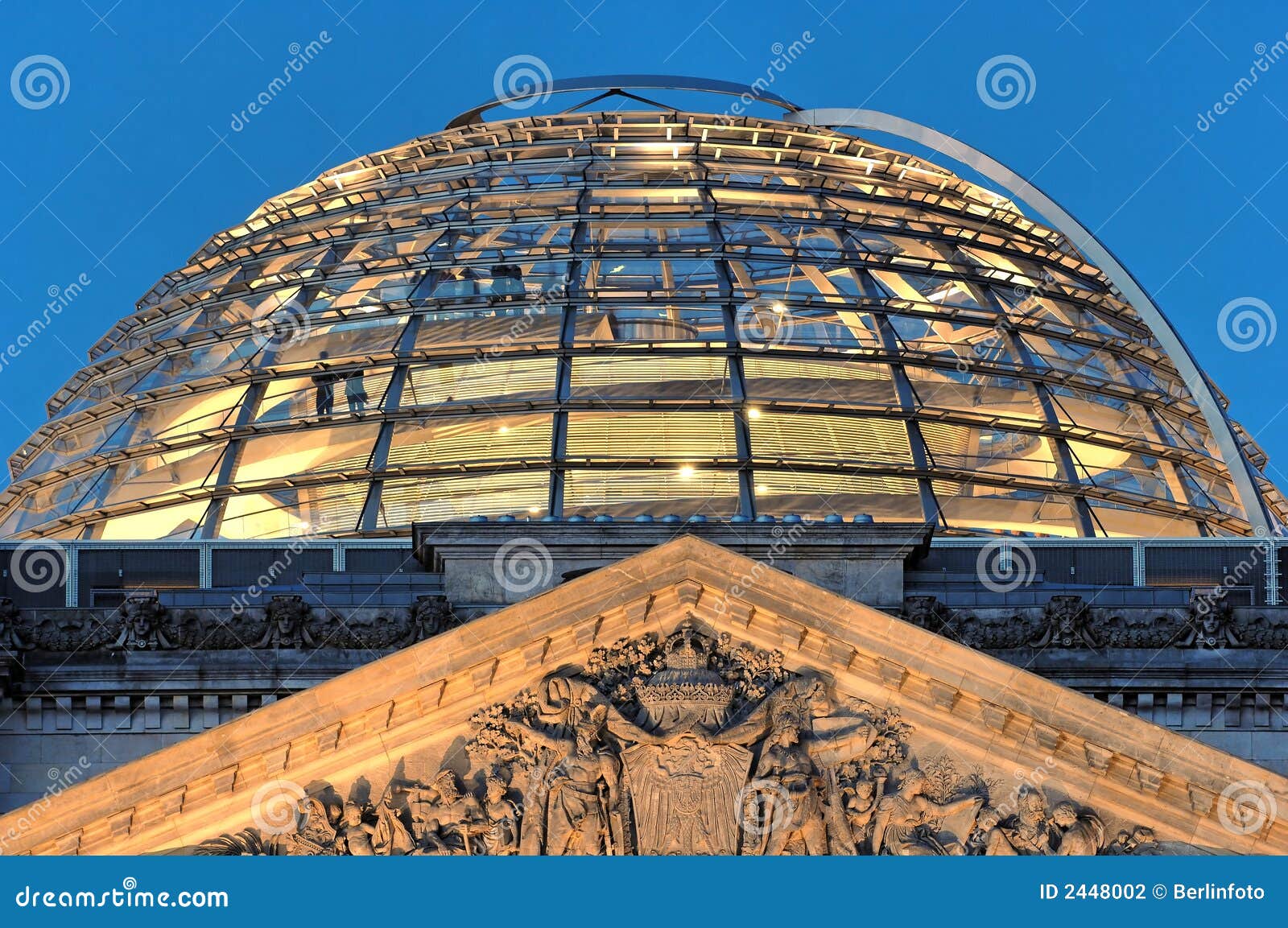 Reichstag Dome Berlin stock photo. Image of europe, blue - 2448002