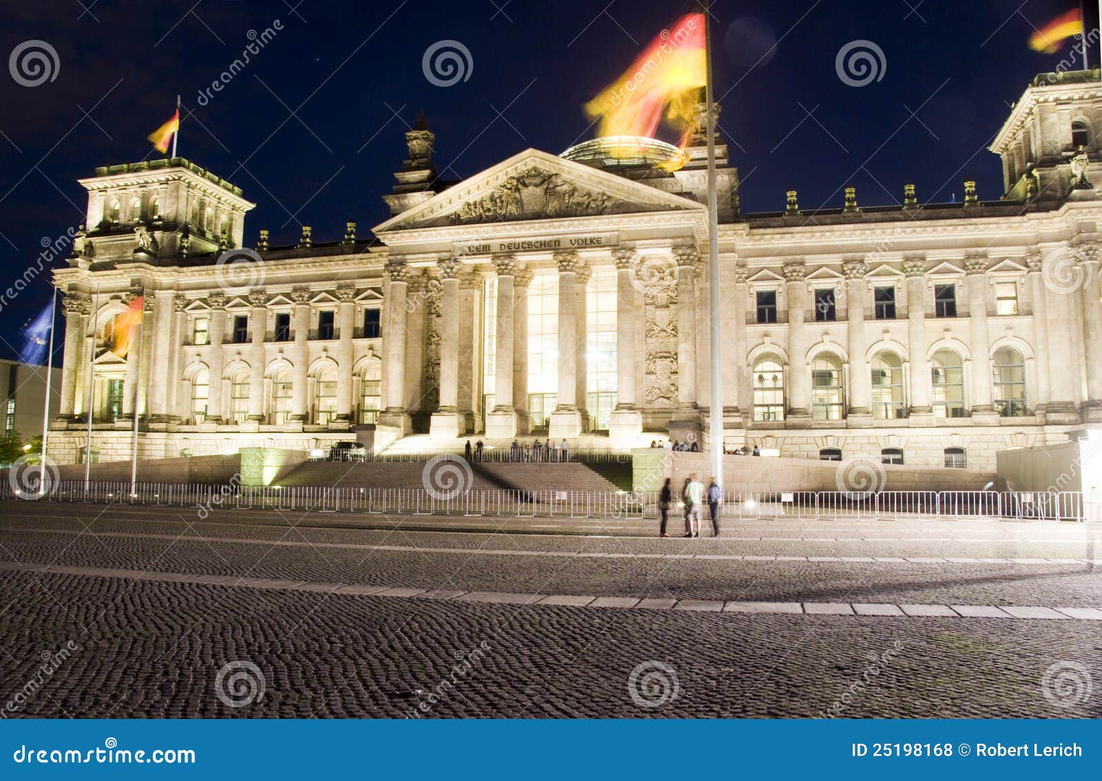 The Reichstag Parliament Night Light Berlin Stock Photo - Image of ...