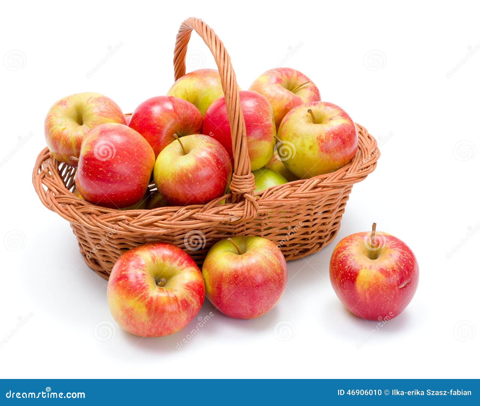 Reife Äpfel im Korb stockfoto. Bild von gesund, frucht - 46906010