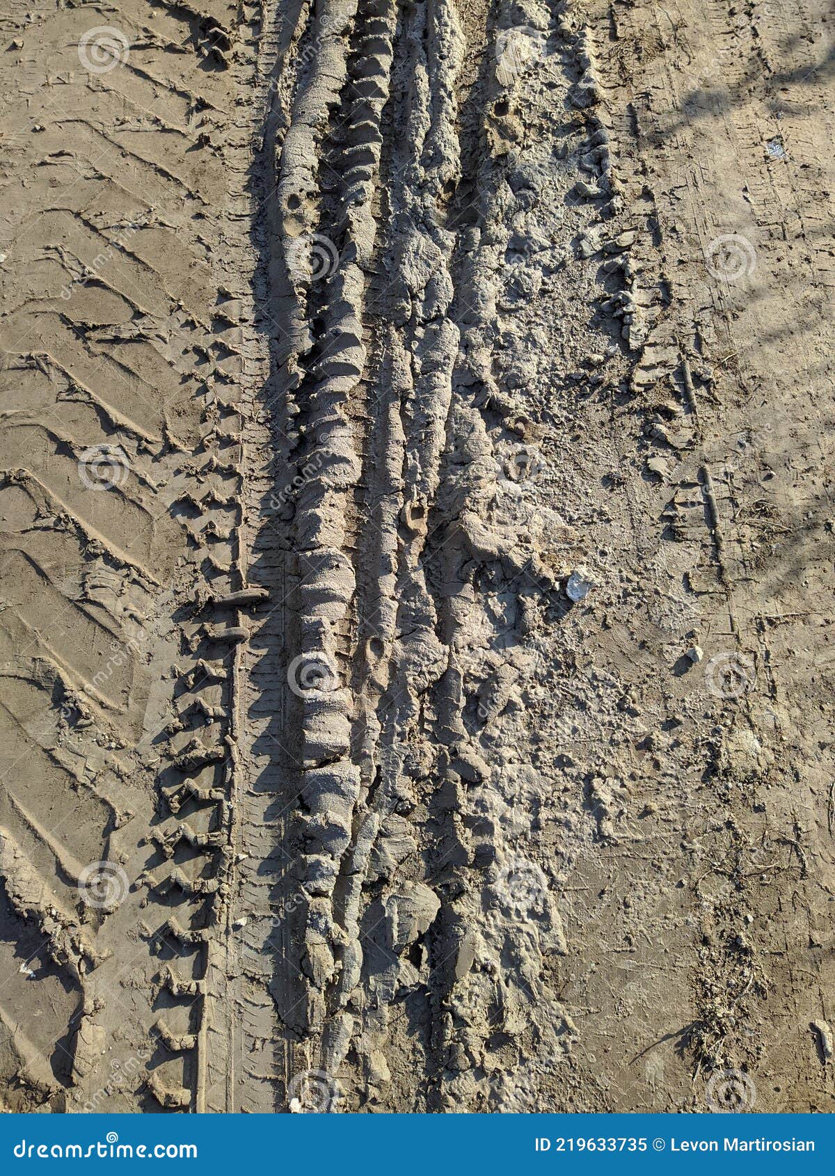 Reifenspur Auf Getrocknetem Schlamm Im Sommer Stockbild - Bild von ...