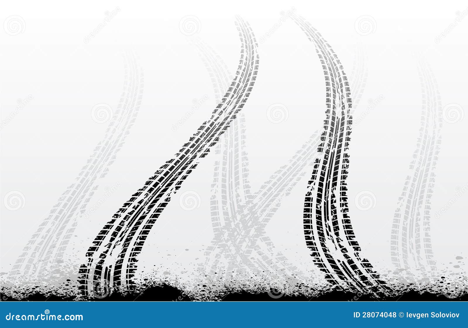 Reifenspuren Auf Weiß Lizenzfreie Stockfotos - Bild: 28074048