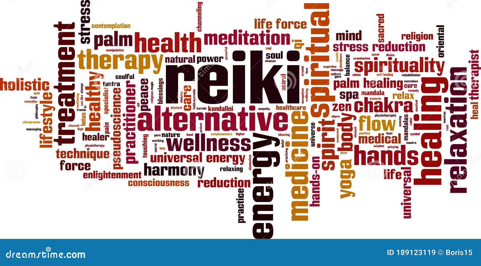 Reiki word cloud stock vector. Illustration of power - 189123119