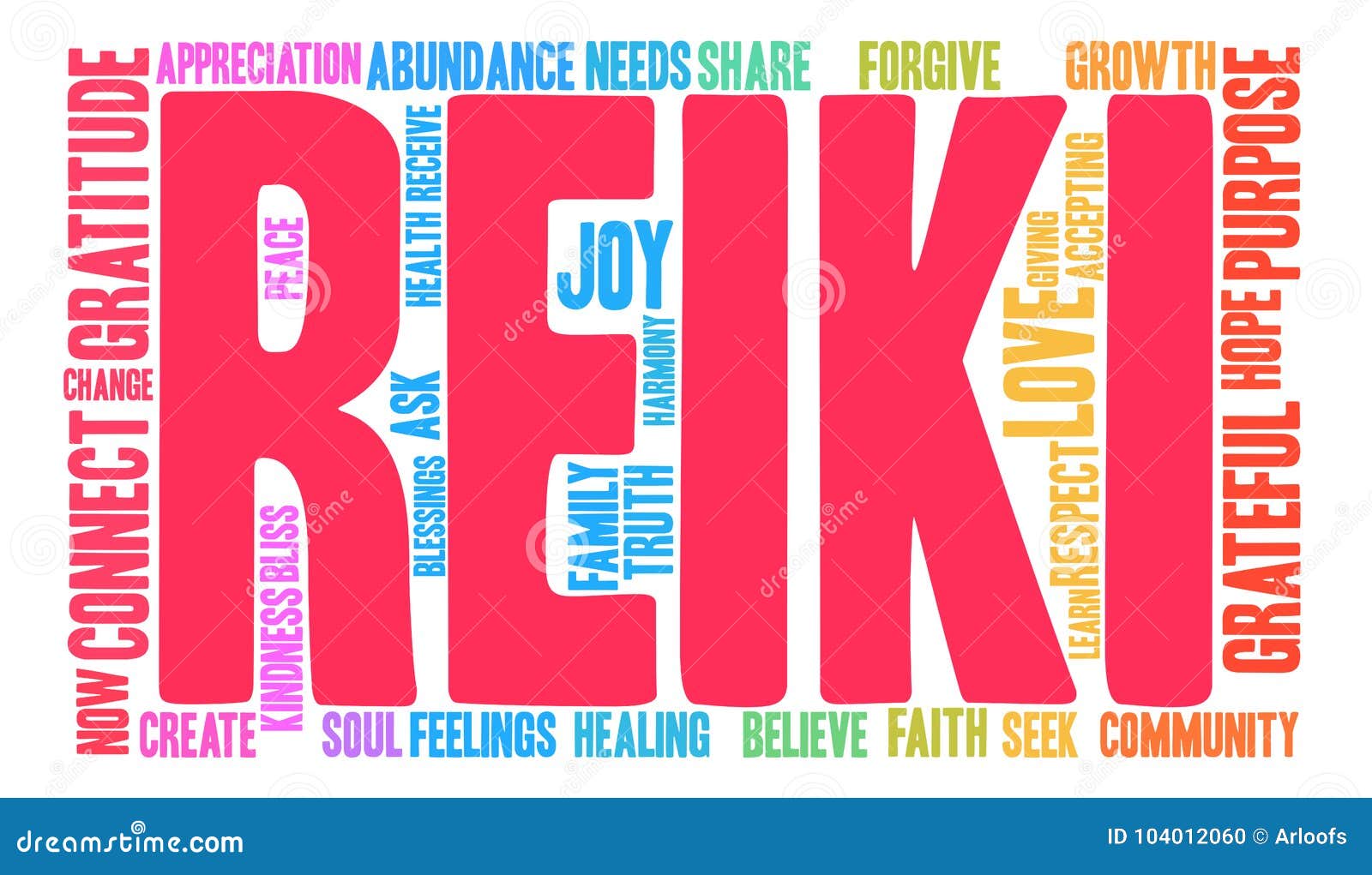 Reiki Word Cloud stock vector. Illustration of believe - 104012060