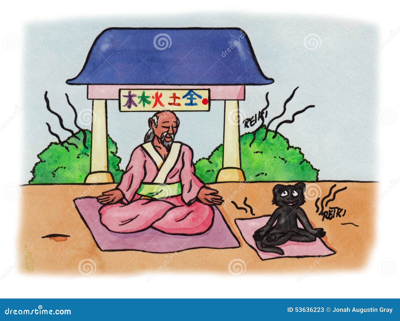 Reiki Zen Master (2007) stock illustration. Illustration of tradition ...