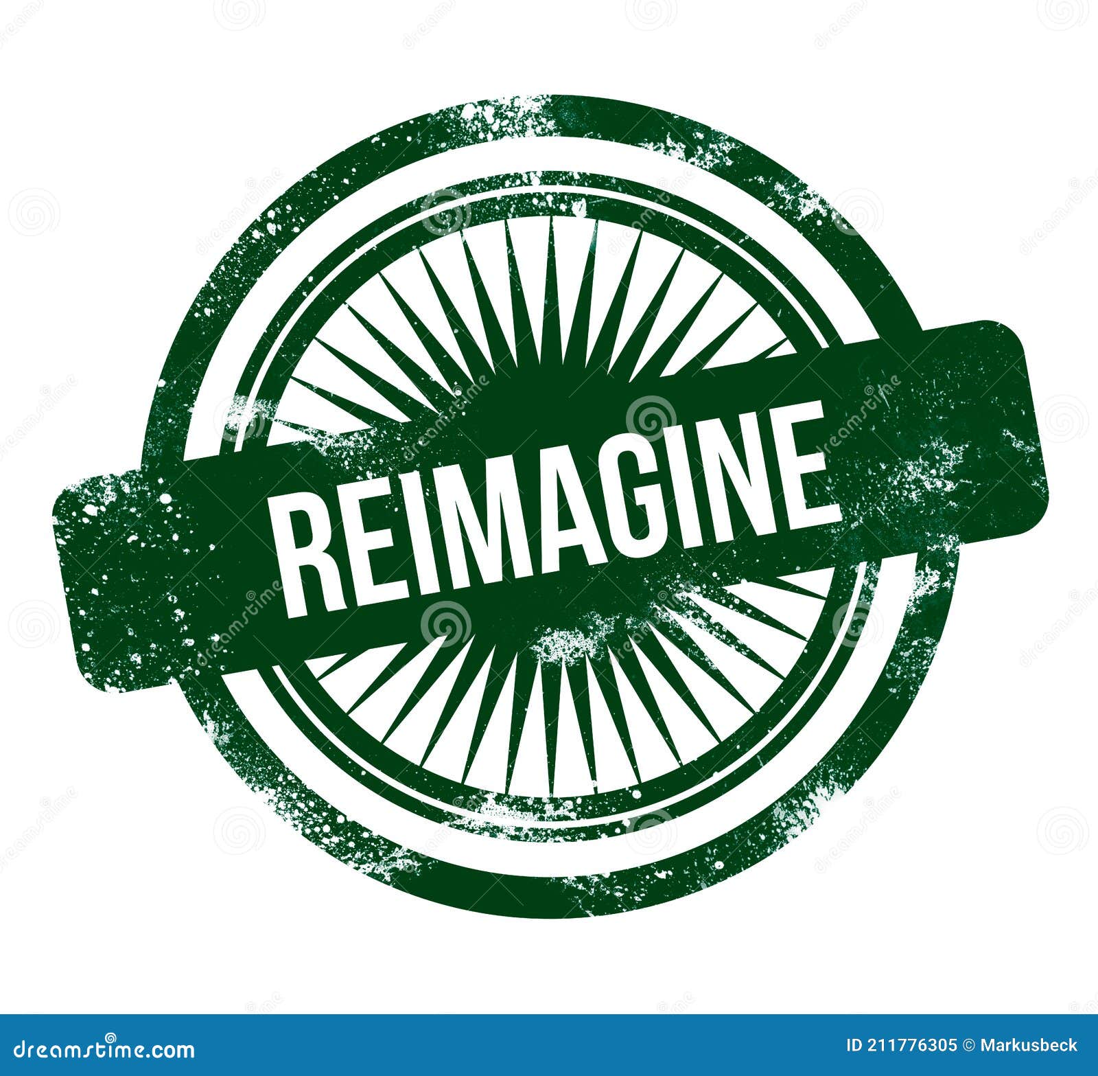 Reimagine - Green Grunge Stamp Stock Illustration - Illustration of ...
