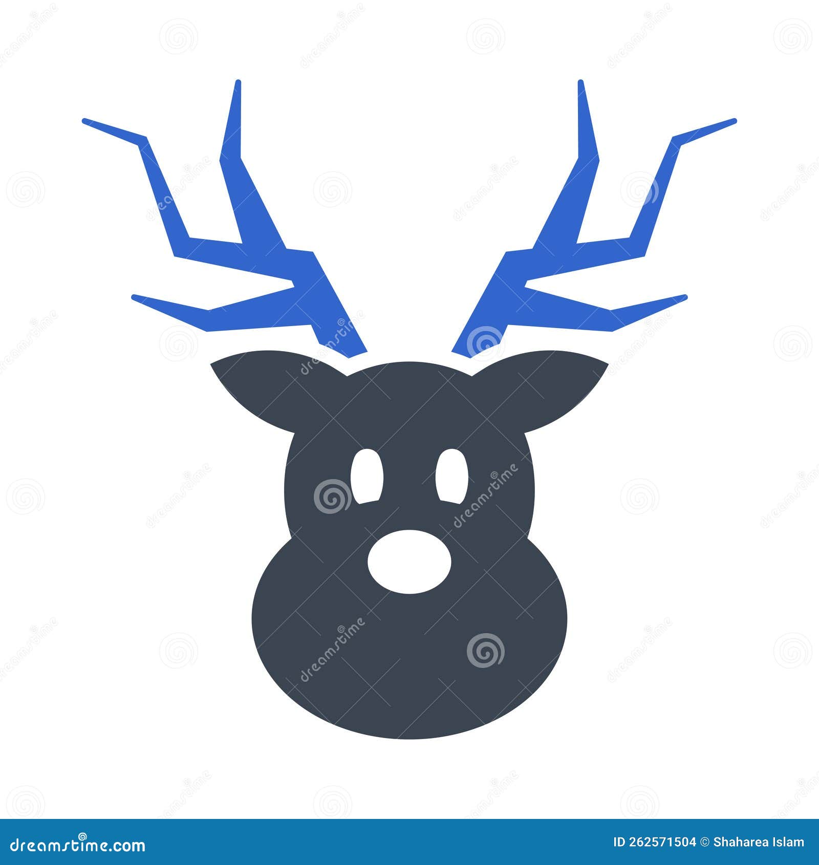 Rein deer Icon stock vector. Illustration of icon, symbol - 262571504