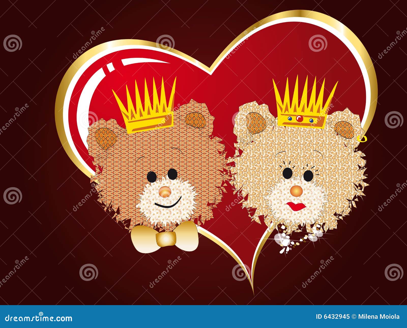 Reina y osos del rey stock de ilustración. Ilustración de ilustrado ...