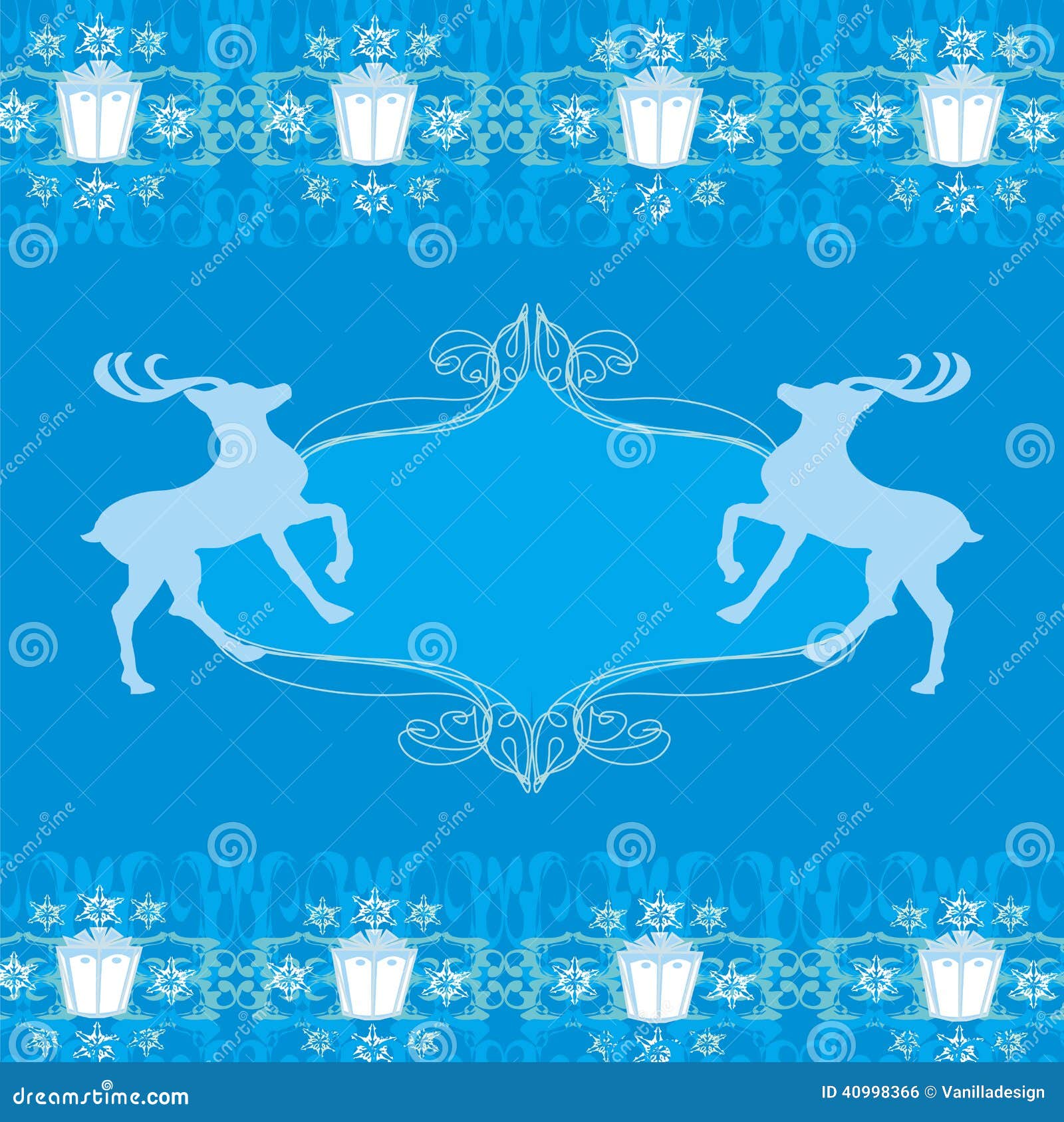 Reindeer blue design stock vector. Illustration of season - 40998366