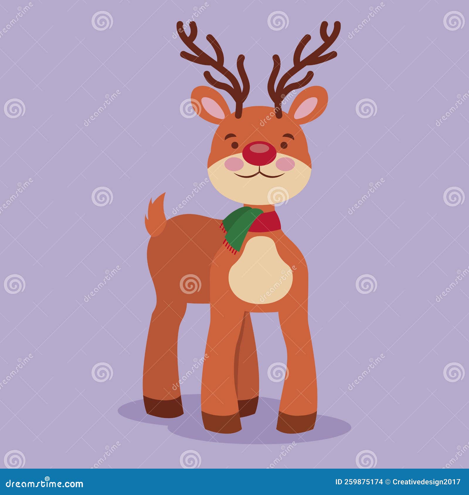 Reindeer cartoon stock vector. Illustration of nature - 259875174