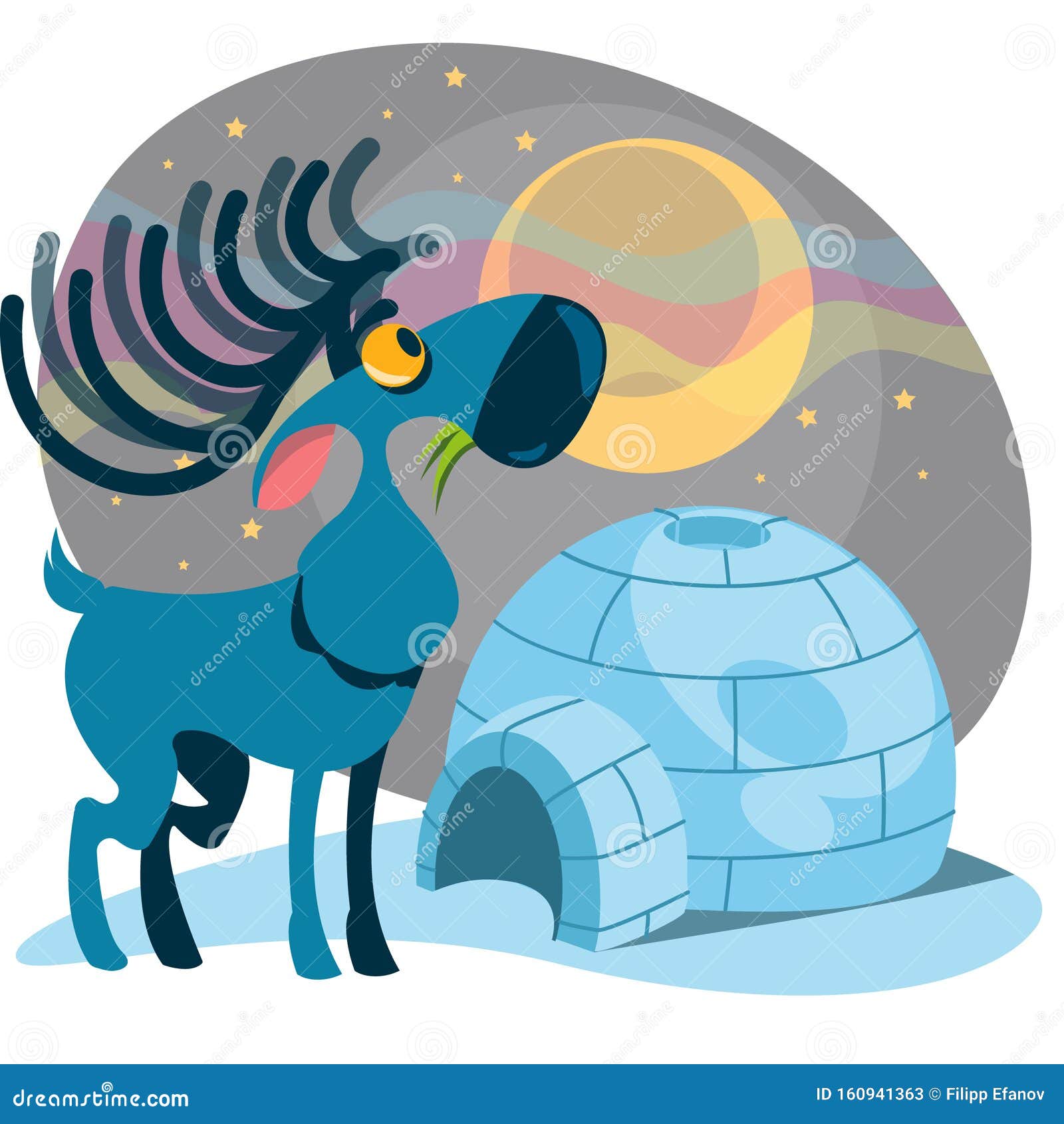 Reindeer in a Cartoon Style Stock Illustration - Illustration of mascot ...