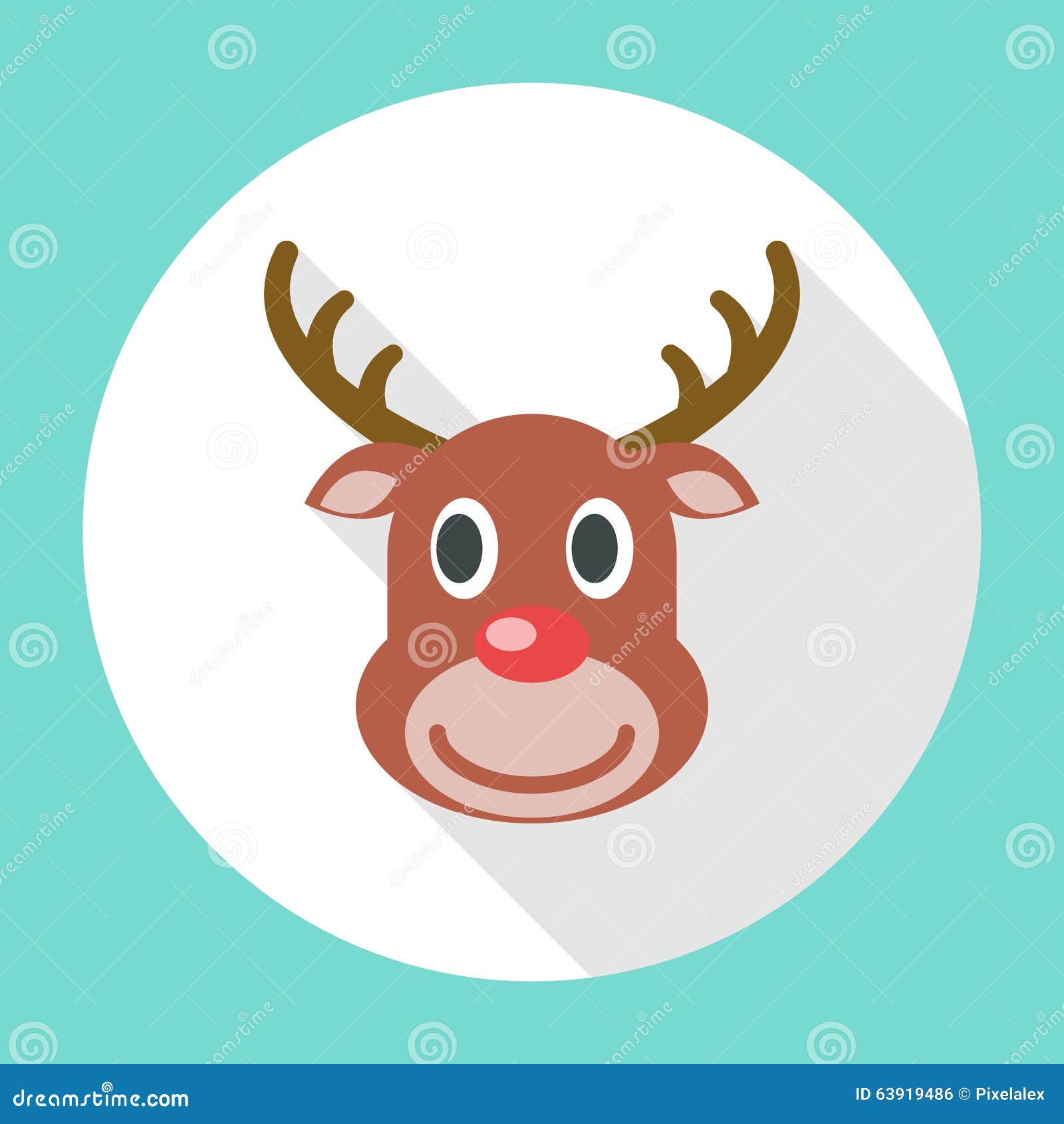 Reindeer Christmas Icon stock vector. Illustration of vector - 63919486