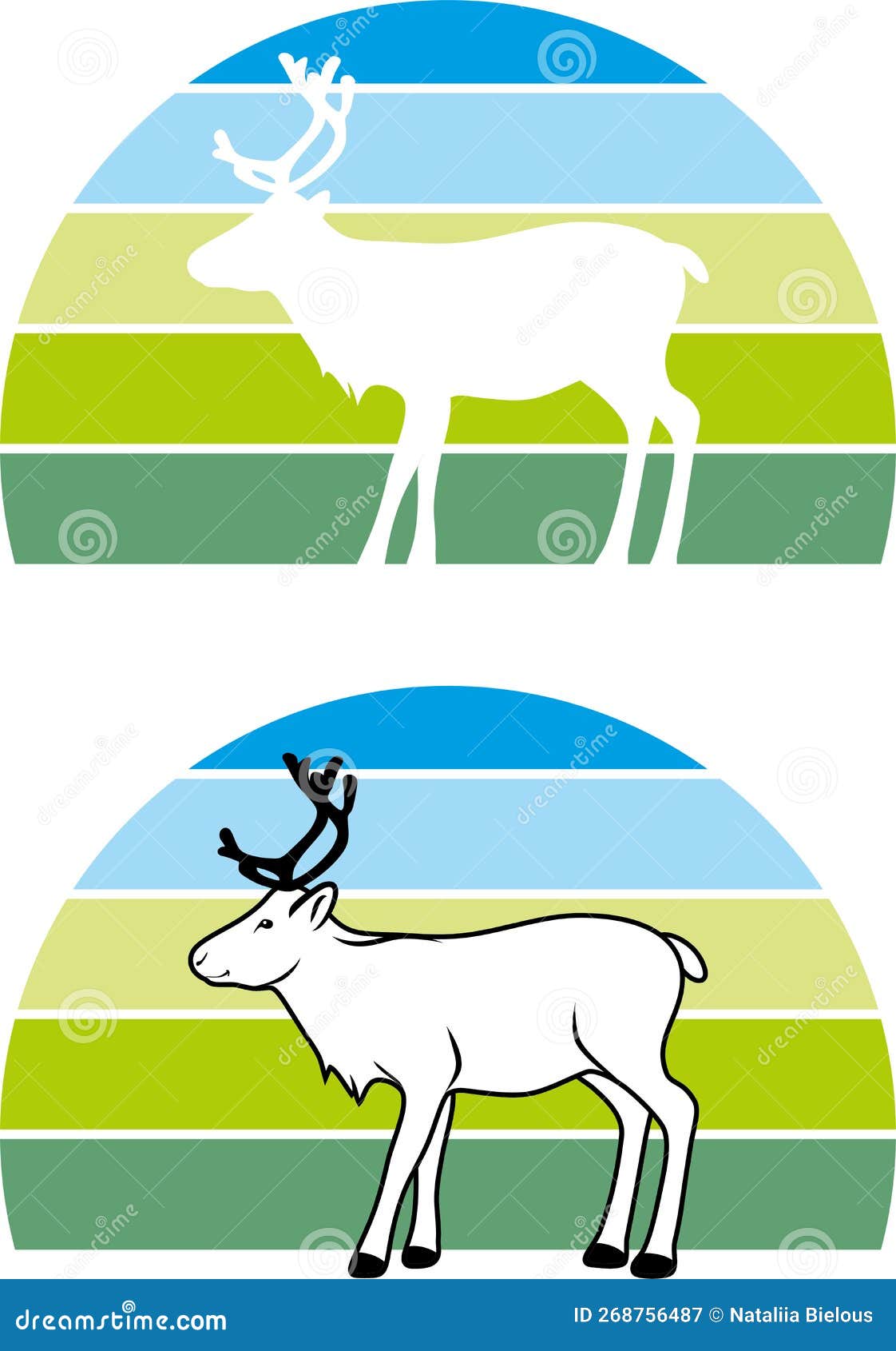 Reindeer. Design for Sticker Stock Vector - Illustration of adorable ...