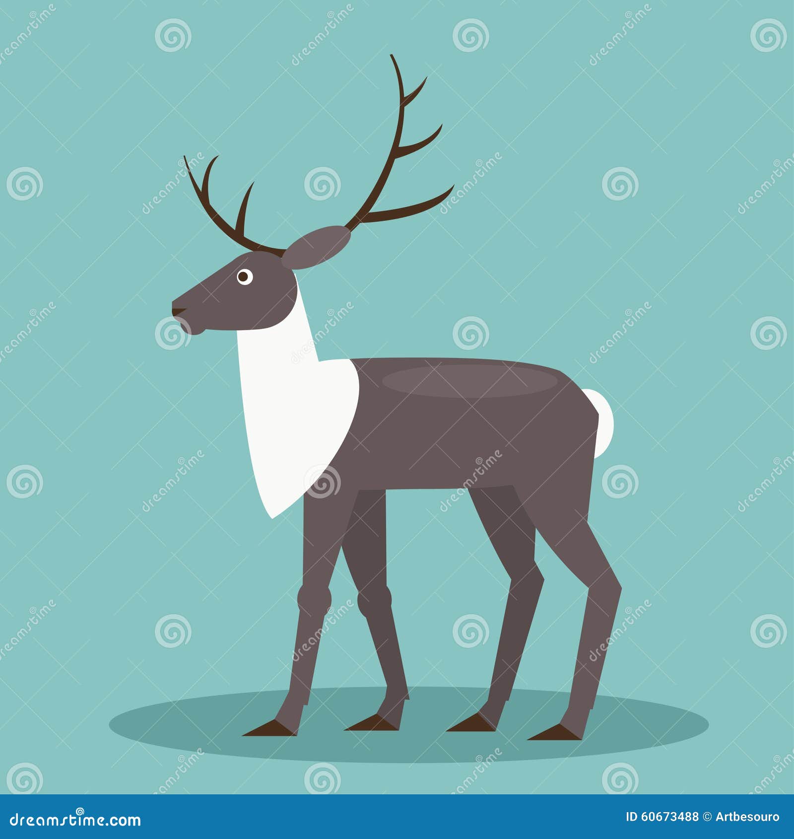 Reindeer. Flat Vector Illustration Stock Vector - Illustration of xmas ...